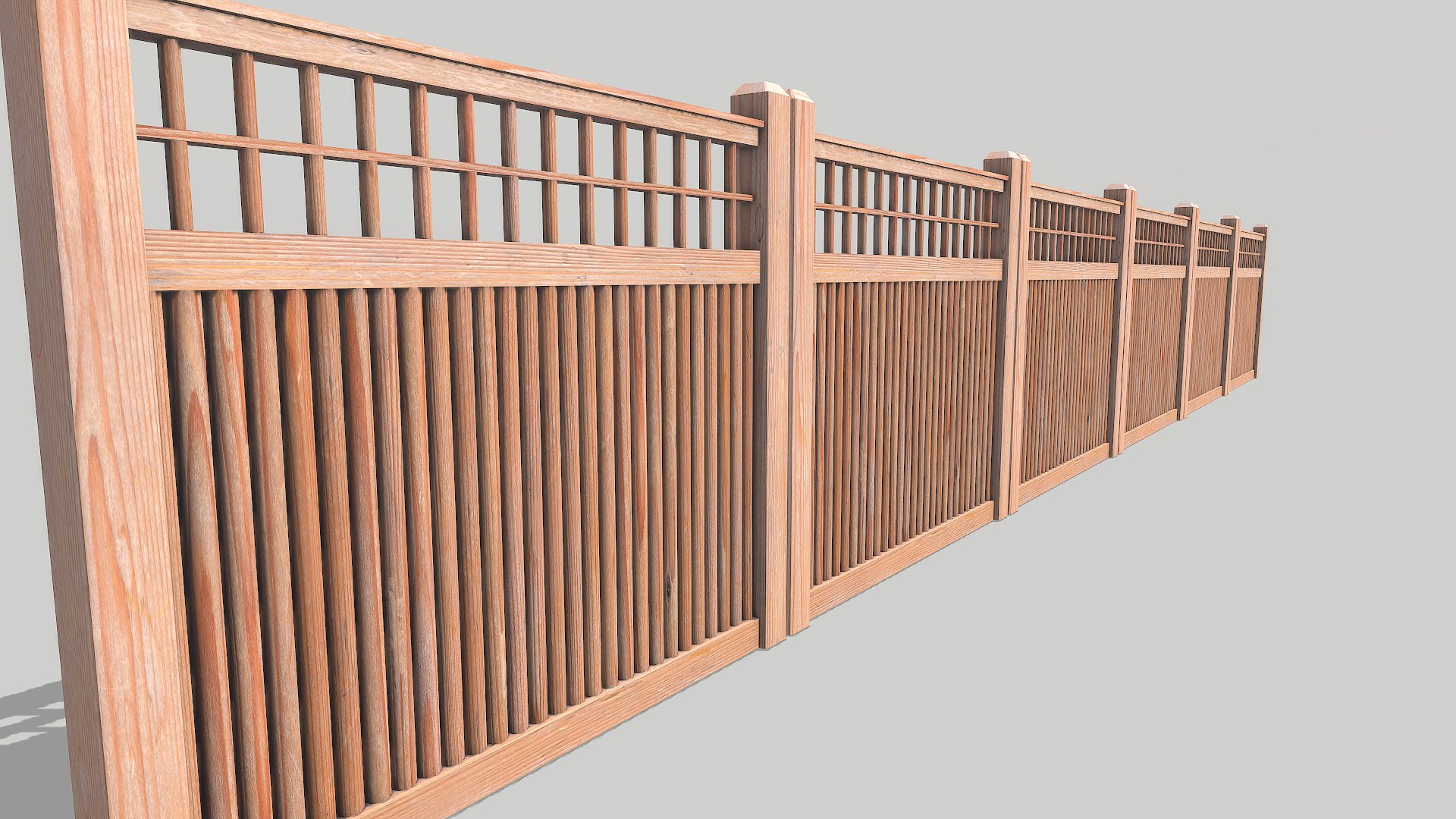 3D Modular Wooden Fence 4 - TurboSquid 1942458