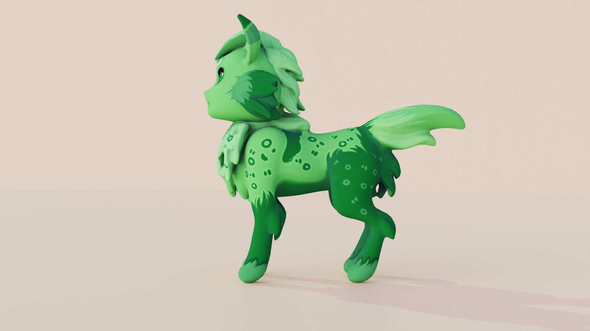 Stylized Green Cat 3D Model - TurboSquid 2067247