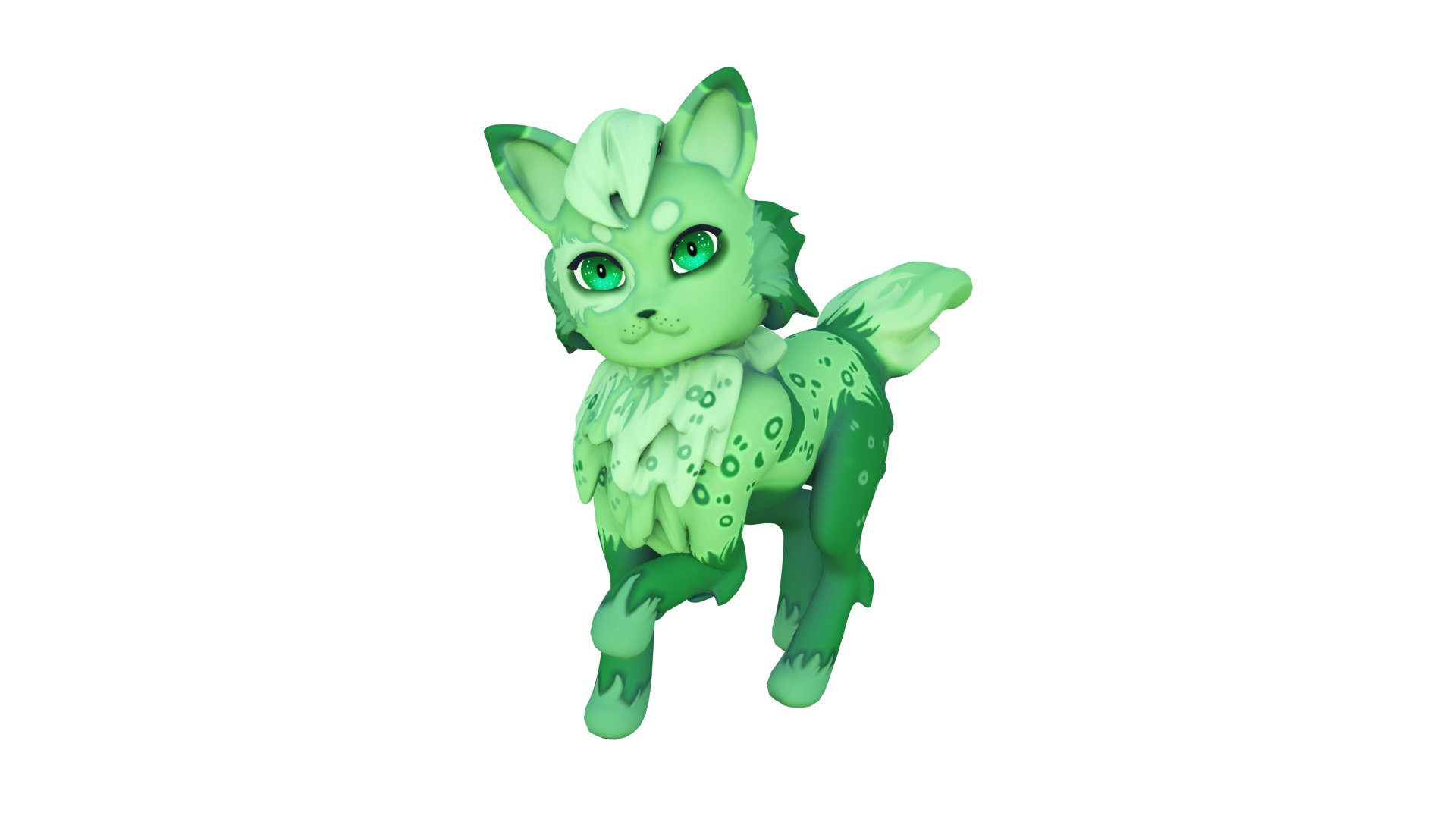 Stylized Green Cat 3D Model - TurboSquid 2067247