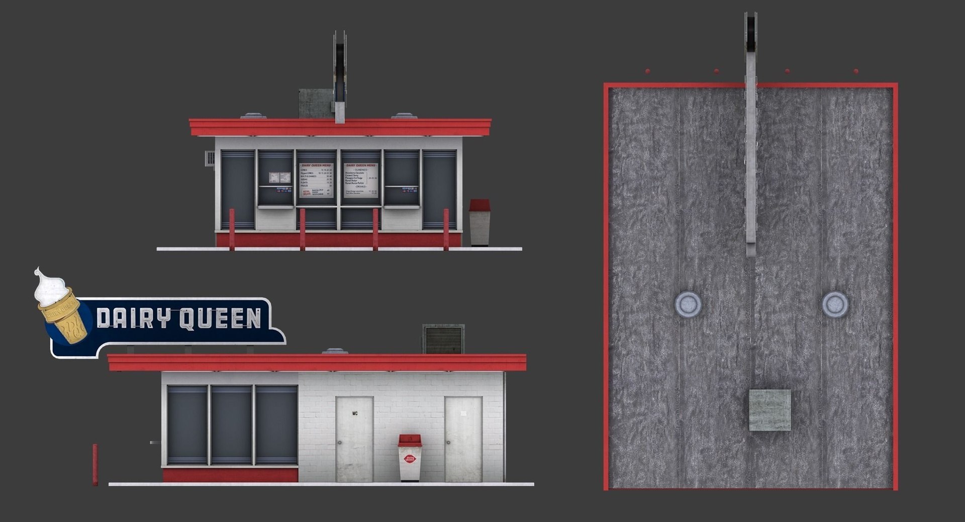 3D Fastfood Restaurants Pack 2 Model - TurboSquid 1189693