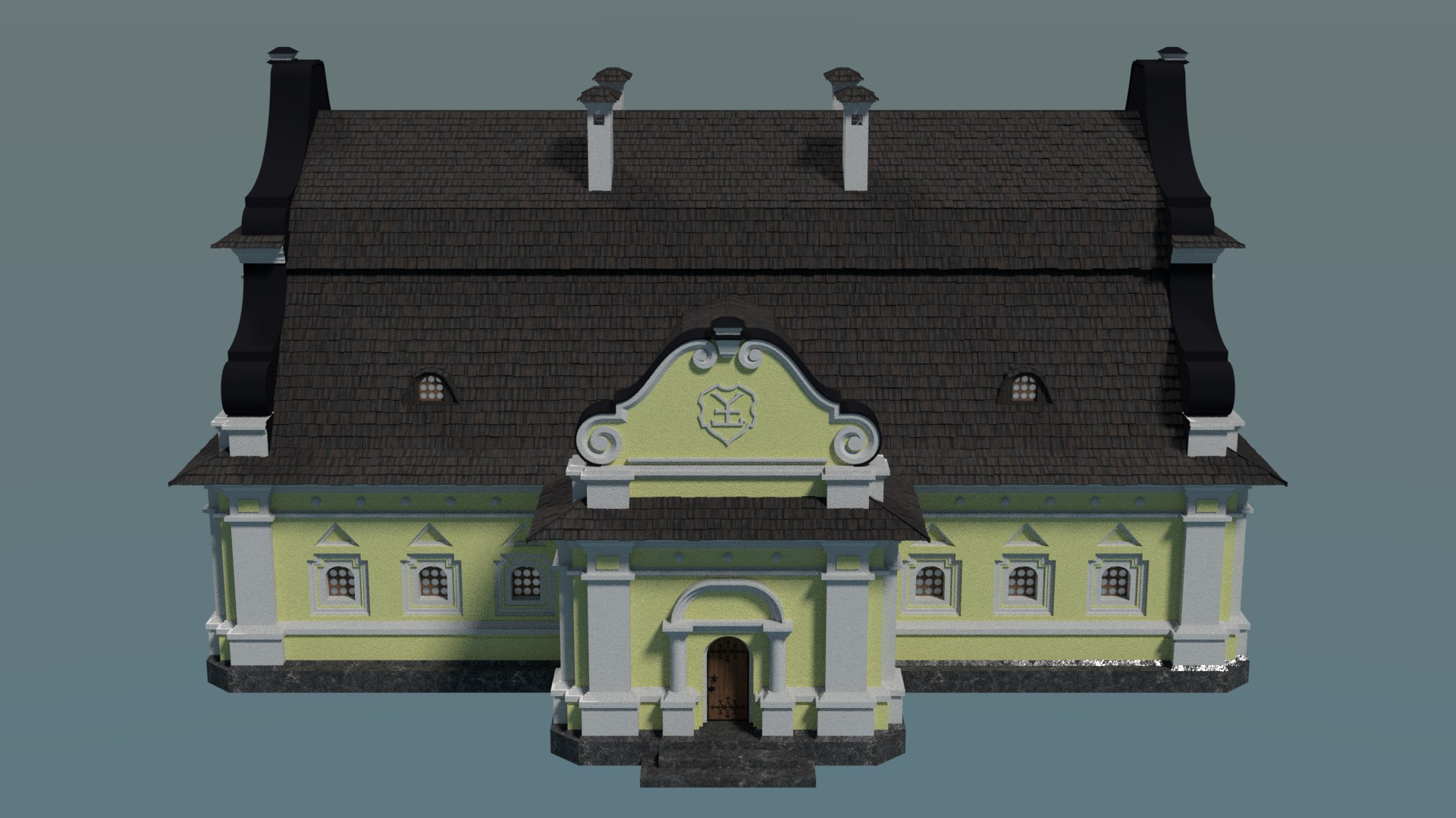 3D Ukrainian Baroque House I Yellow Model - TurboSquid 1914881