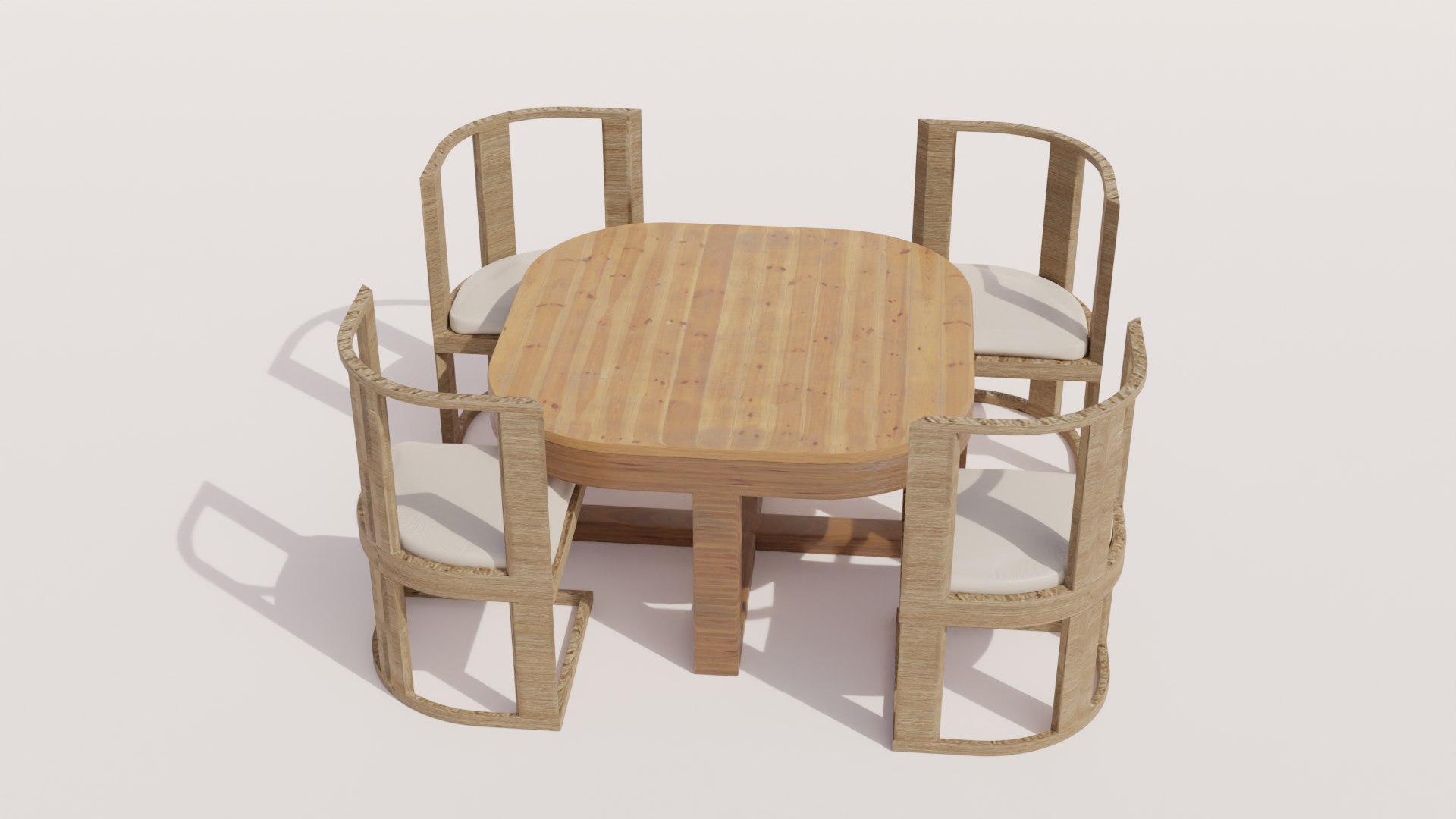 Dining Table Wooden Modern Realistic Model 3D Model - TurboSquid 2175617