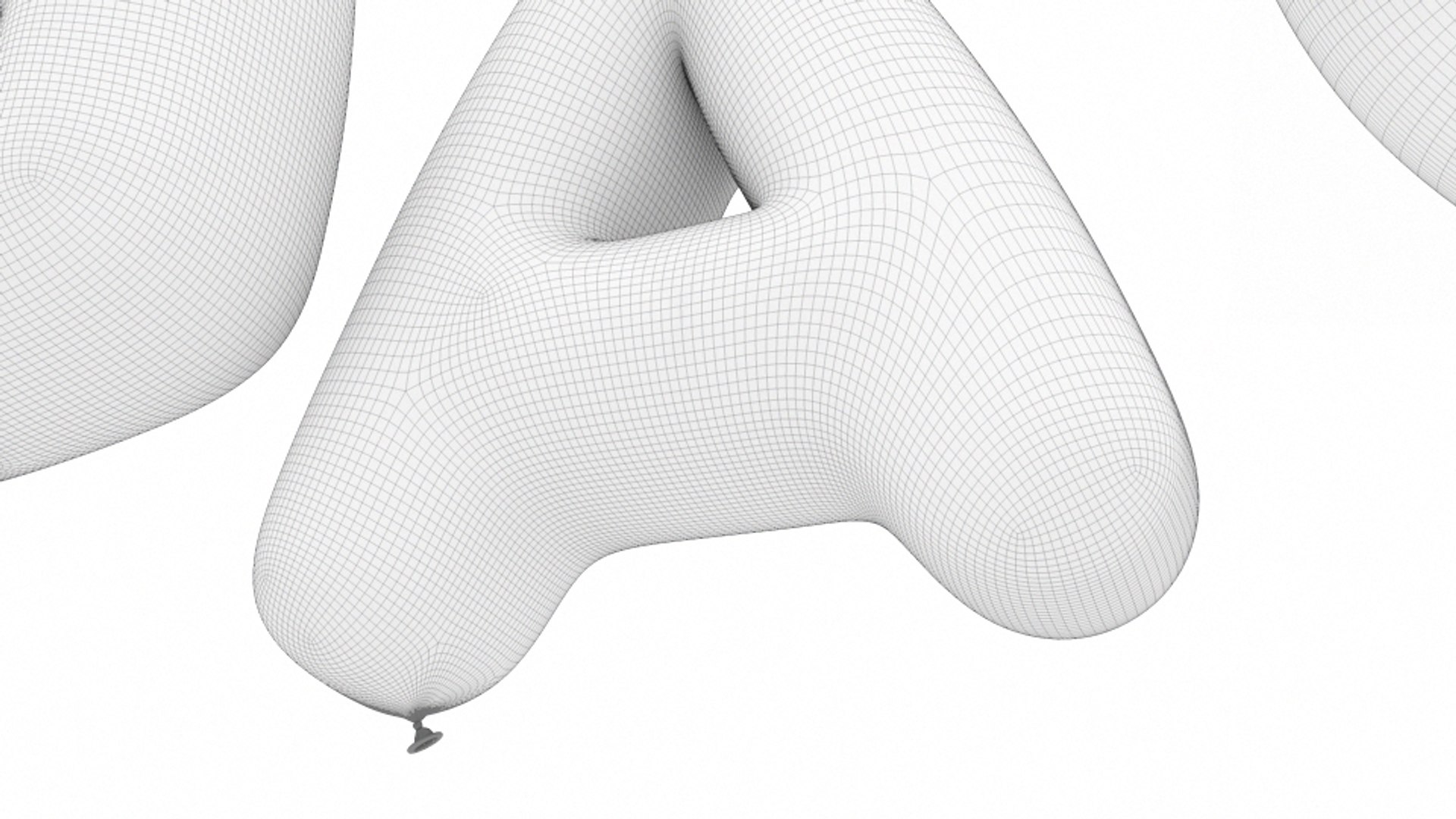 3d model balloons inflated letters