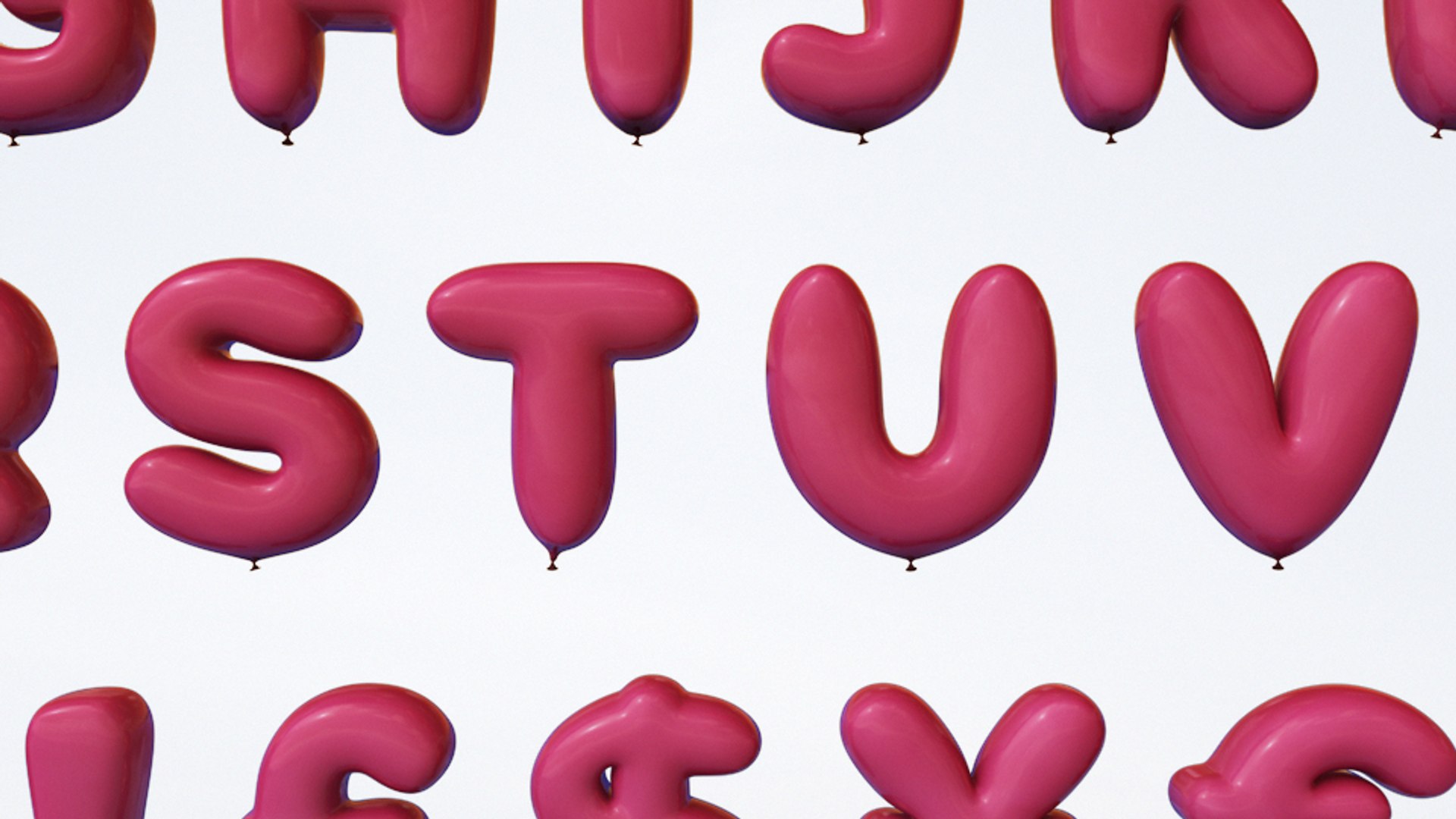 3d model balloons inflated letters