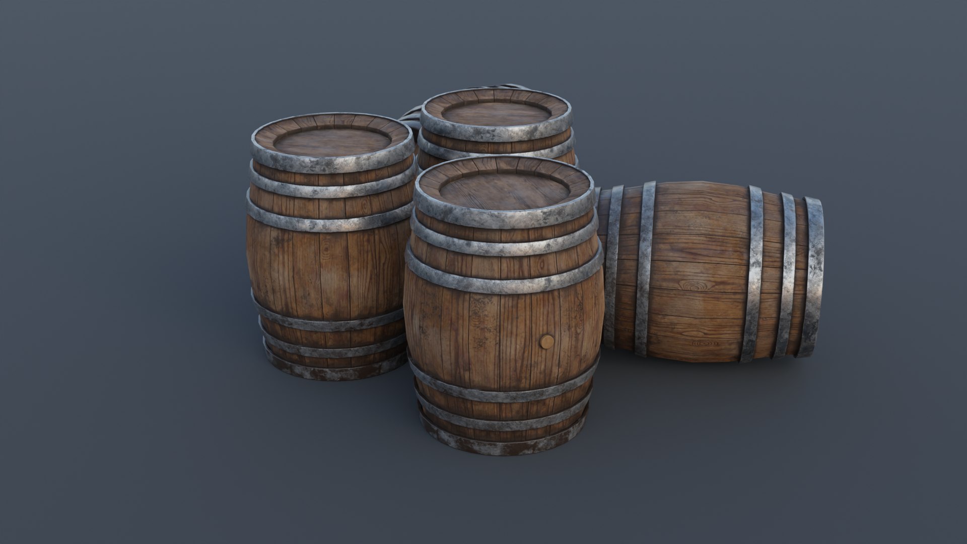 3D Wooden Barrel Model - TurboSquid 2185936