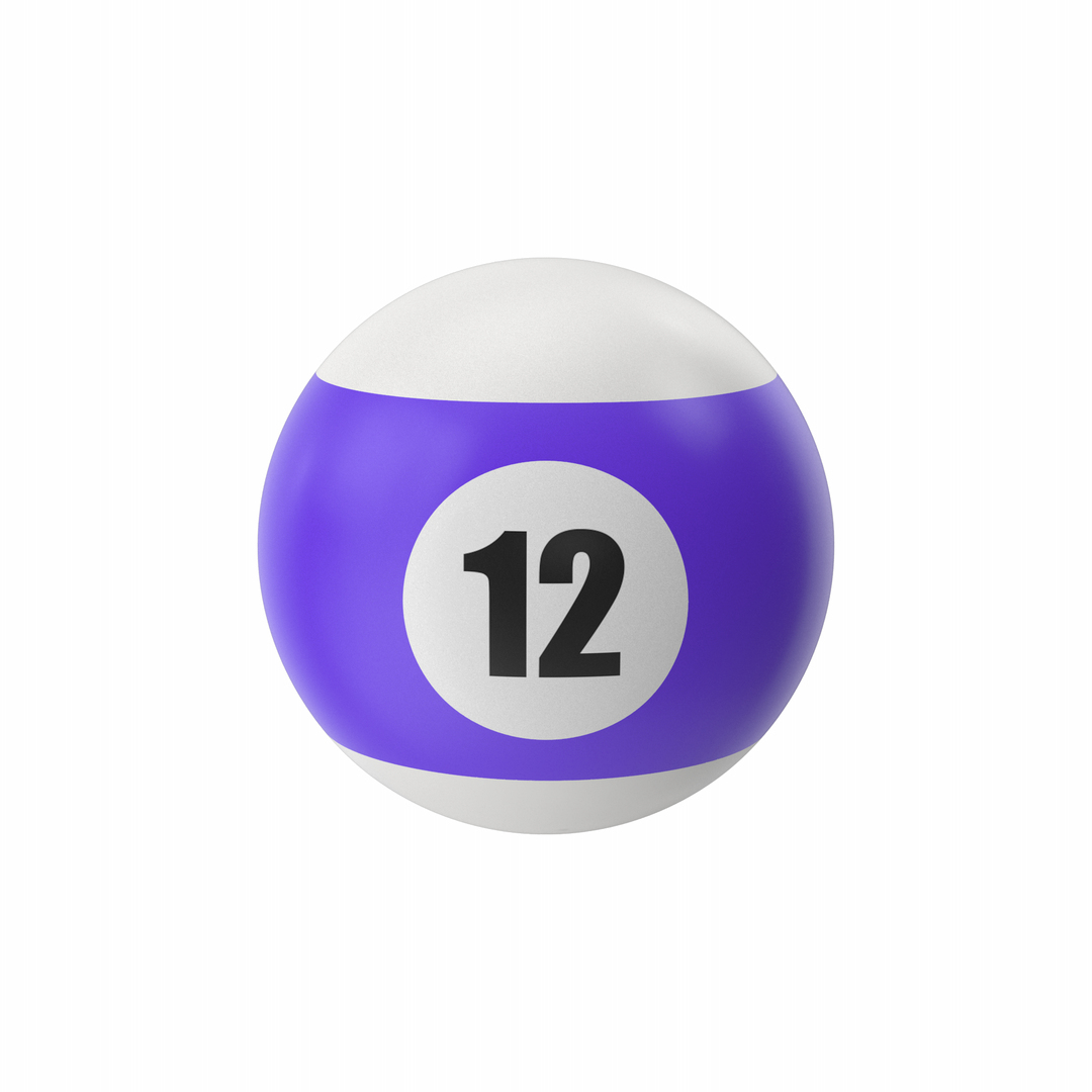 Pool And Snooker Ball 12 3D Model - TurboSquid 2195048