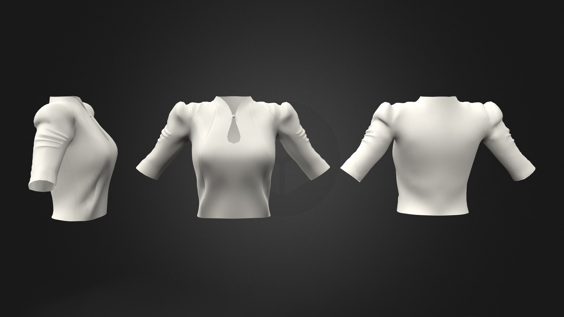 3D Royal Shoulder Top - TurboSquid 1766081