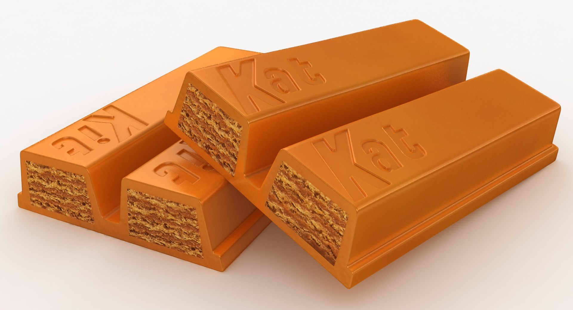 3d Model Realistic Broken Kit Kat