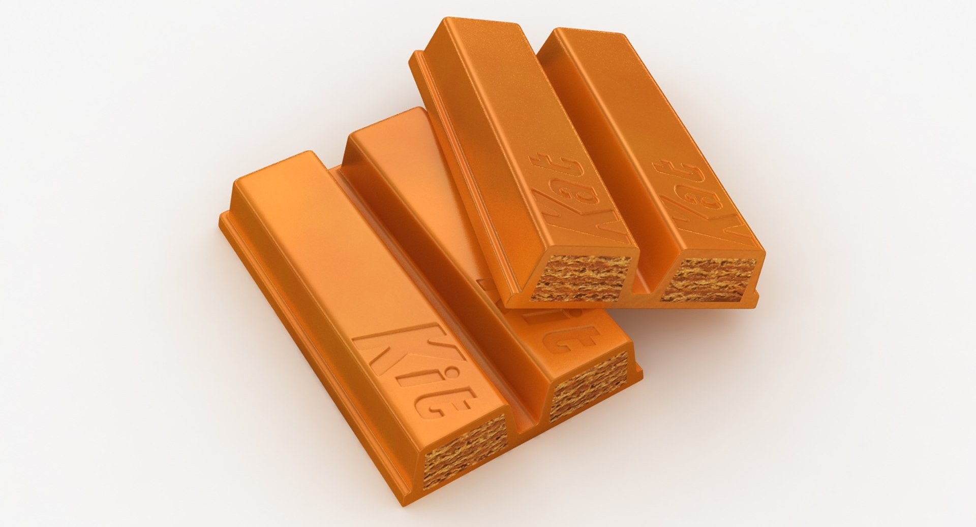 3d Model Realistic Broken Kit Kat