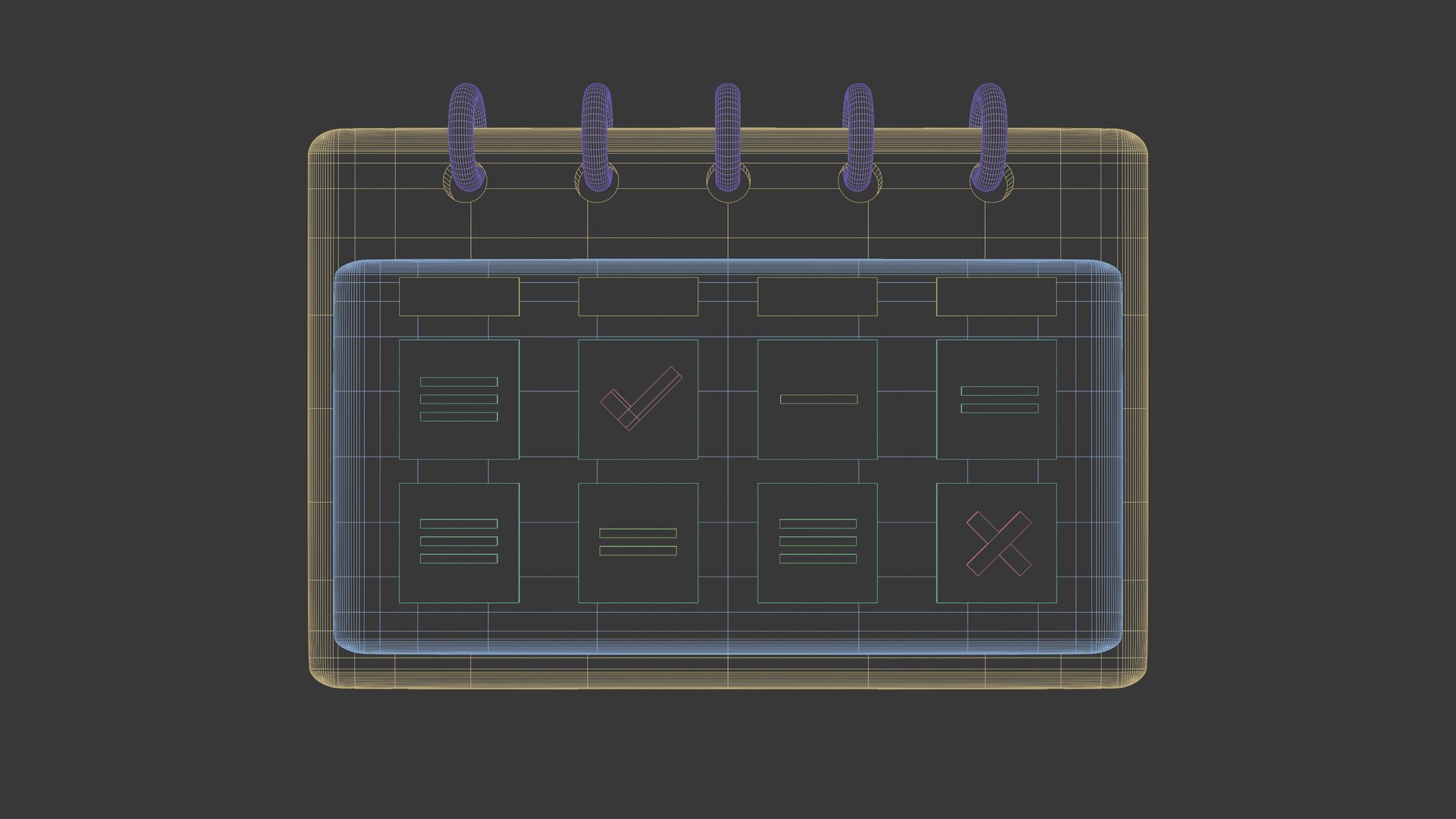 Calendar Icon With Check Mark Task 3D Model - TurboSquid 2042580