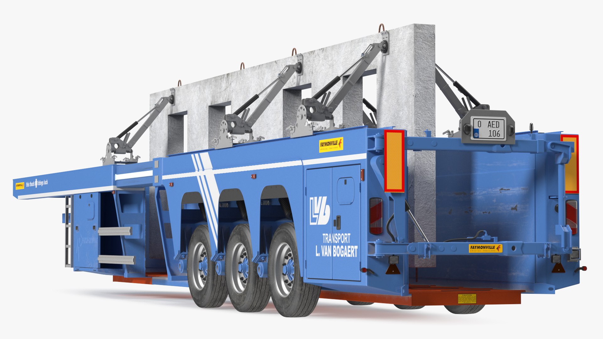 Faymonville Prefamax Inloader Semi Trailer with Concrete Panel 3D ...