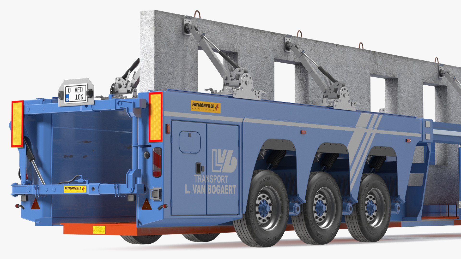 Faymonville Prefamax Inloader Semi Trailer with Concrete Panel 3D ...