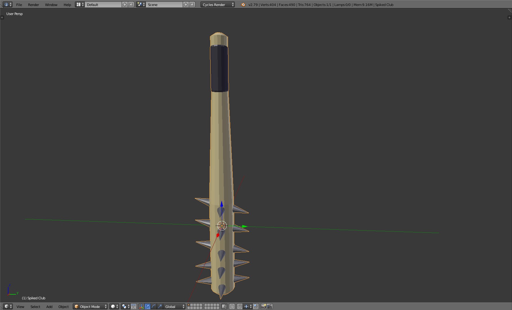 3D Spiked Club - TurboSquid 1264157