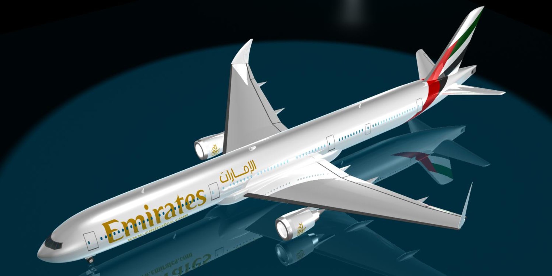 Emirates Boeing 777 9x 3d Model