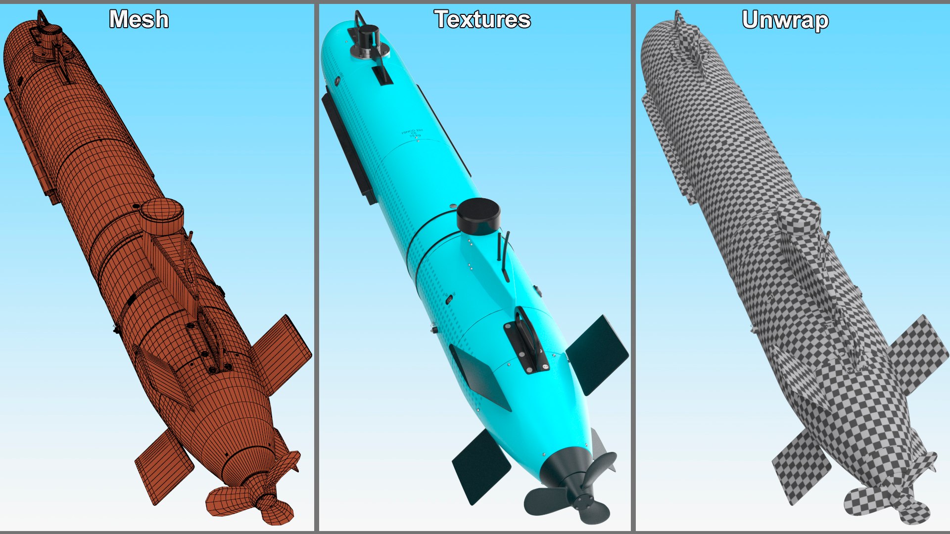 Unmanned Underwater Vehicle 3D Model - TurboSquid 2169639
