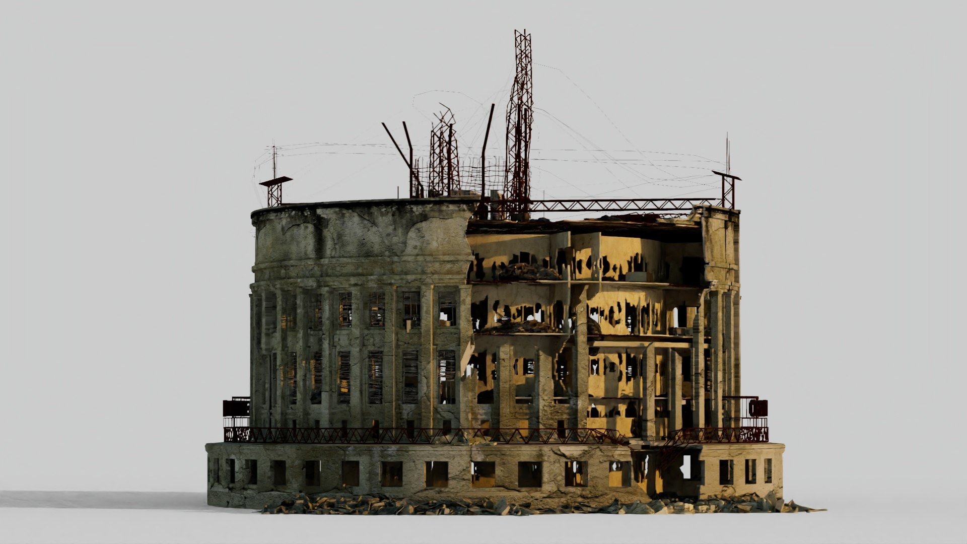 3D Detailed Ruined Building A9 Model - TurboSquid 1843286