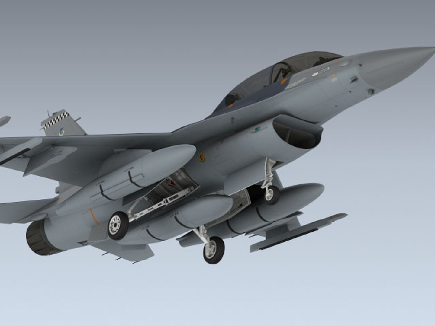Usaf F-16b 13th Tfs 3ds