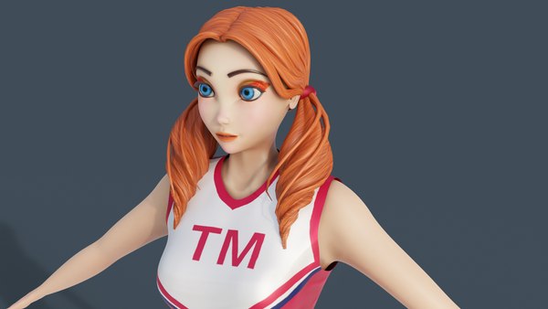 3D Cartoon cheerleader No Rigged Blender - TurboSquid 1873618