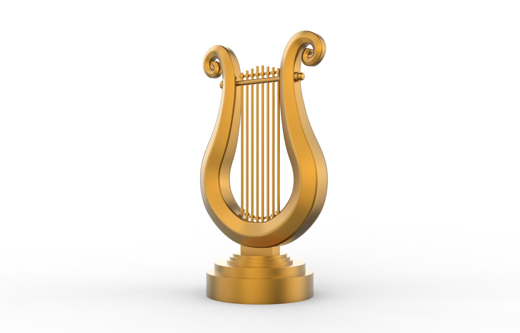 Golden Lyre 3D Model 3D - TurboSquid 2339343