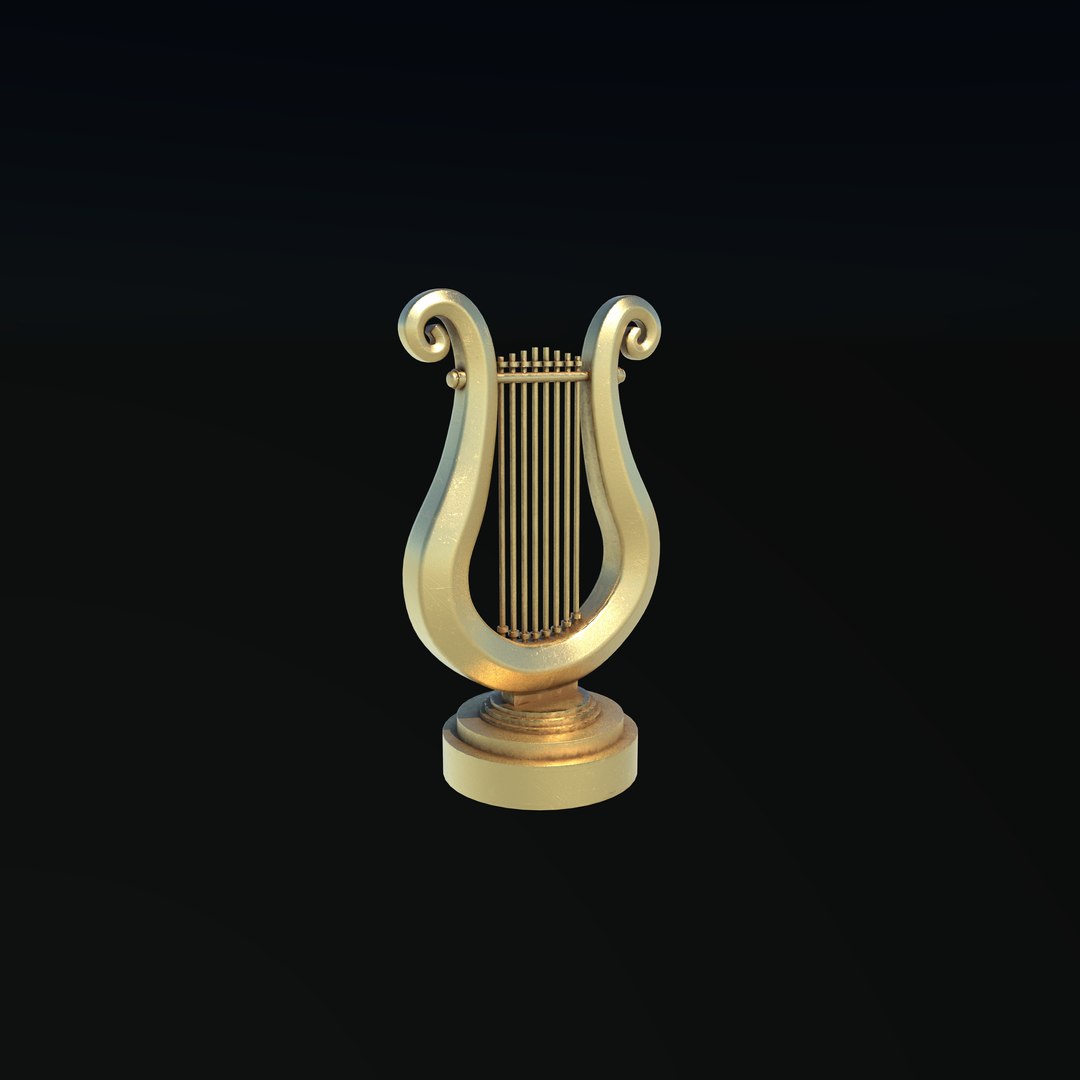 Golden Lyre 3D Model 3D - TurboSquid 2339343