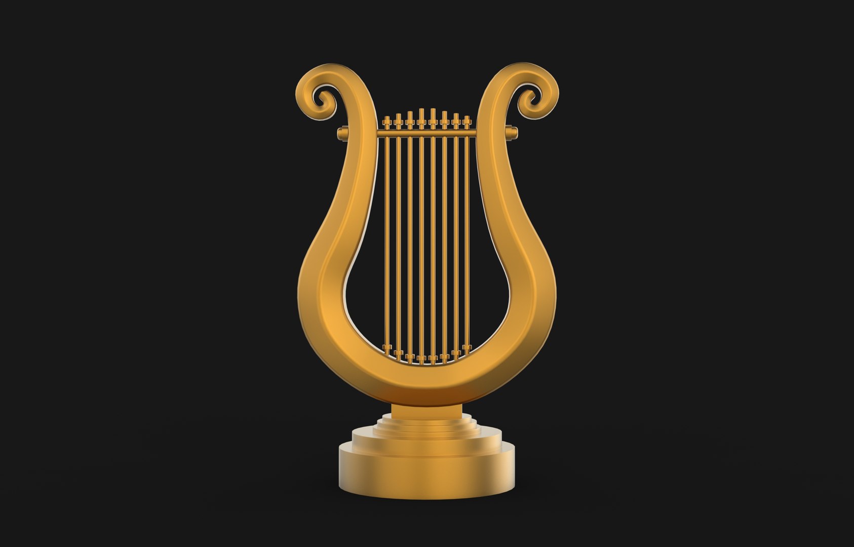 Golden Lyre 3D Model 3D - TurboSquid 2339343