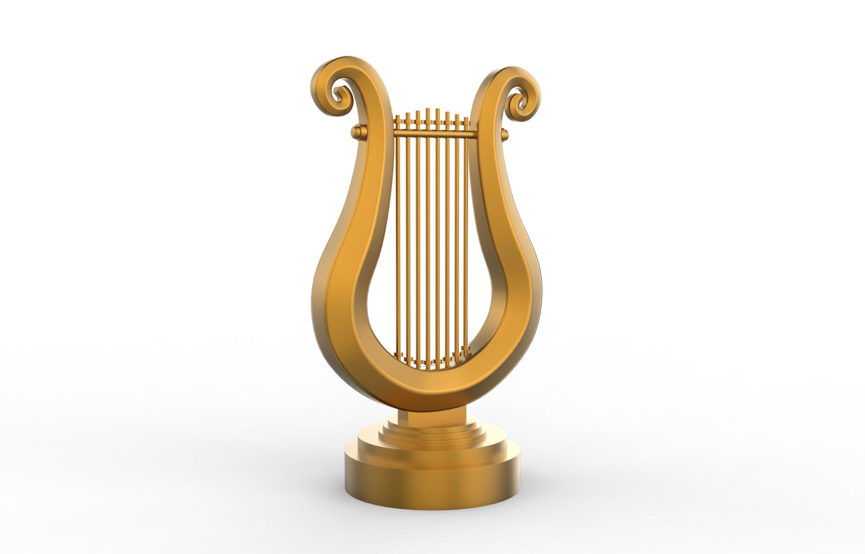 Golden Lyre 3D Model 3D - TurboSquid 2339343