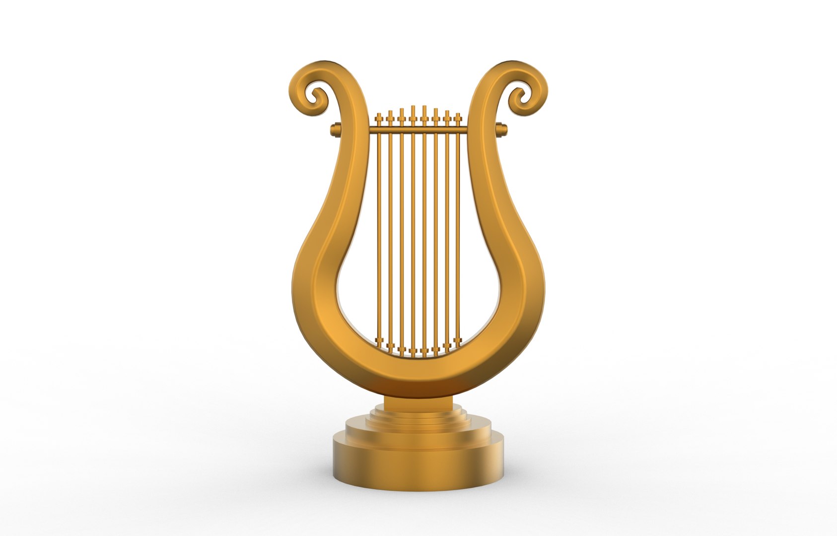 Golden Lyre 3D Model 3D - TurboSquid 2339343