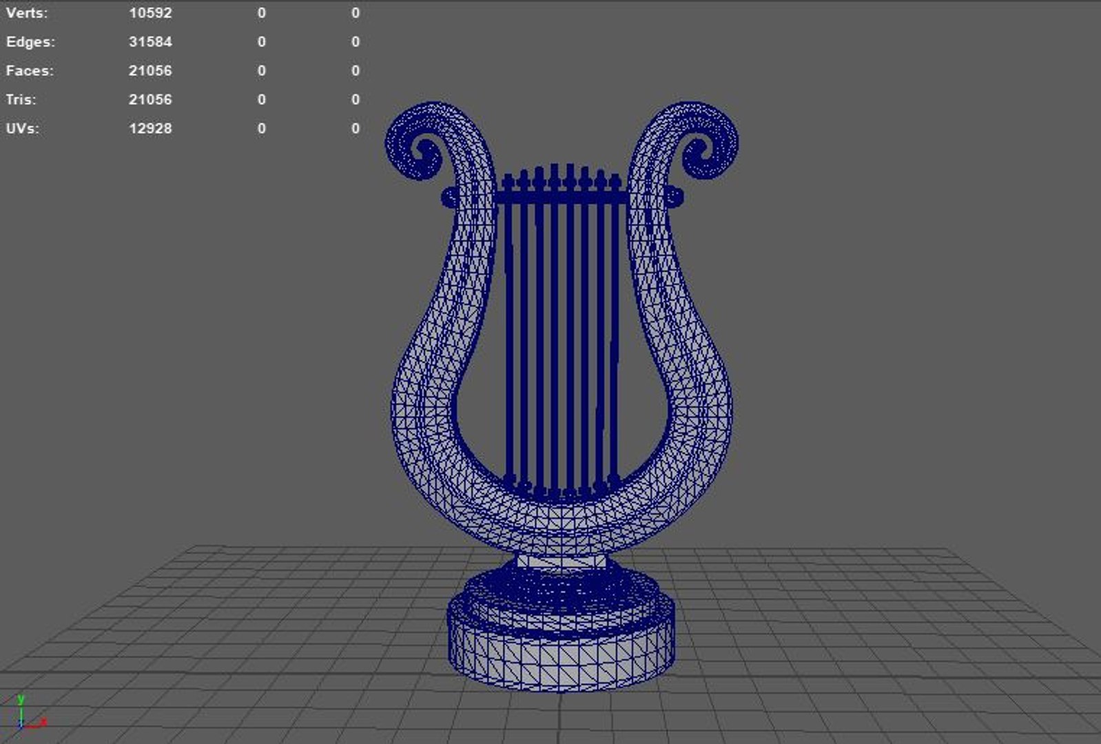 Golden Lyre 3D Model 3D - TurboSquid 2339343