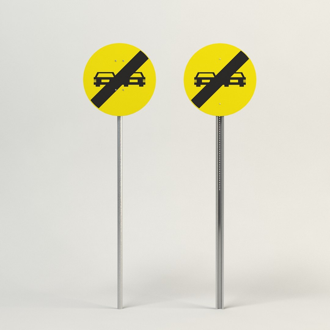 Overtaking Sign 3d Max