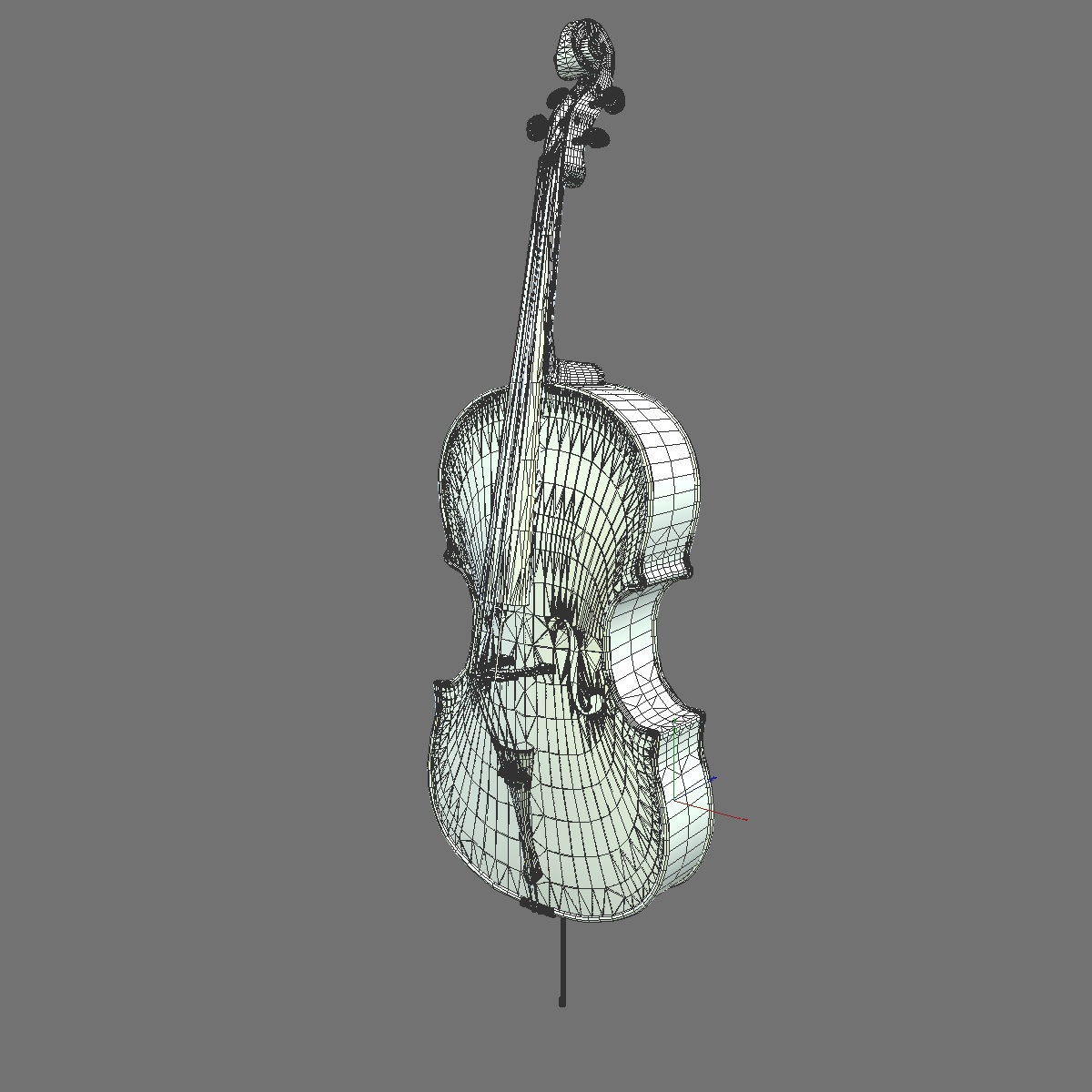matt cello musical instrument 3d model