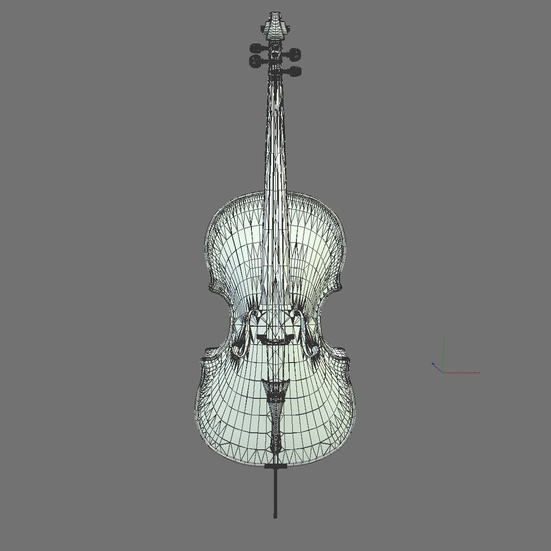 matt cello musical instrument 3d model