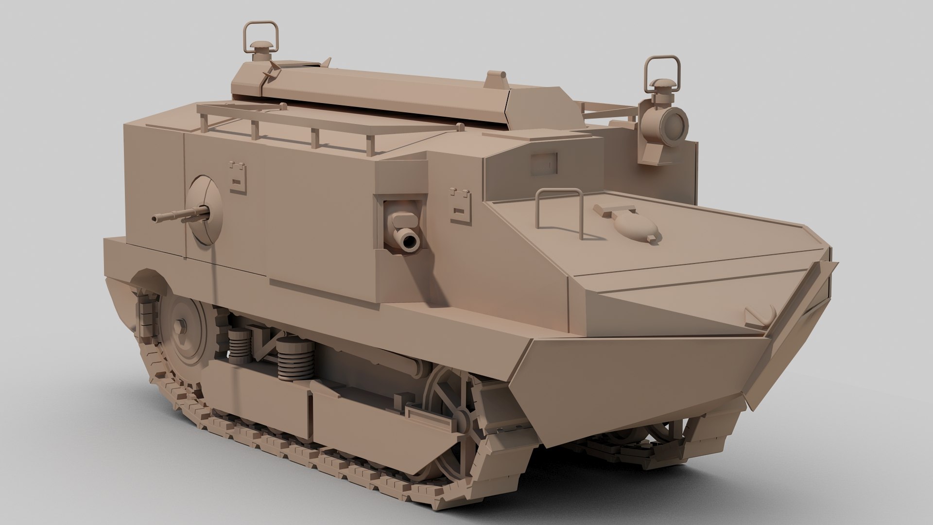 3D Model Ww1 Tank Schneider Ca1 - TurboSquid 1647643