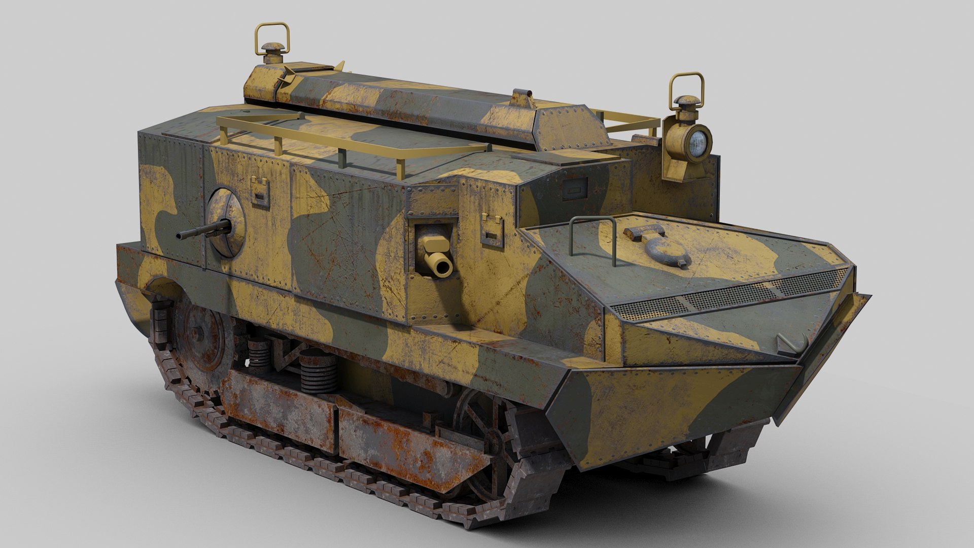 3D Model Ww1 Tank Schneider Ca1 - TurboSquid 1647643