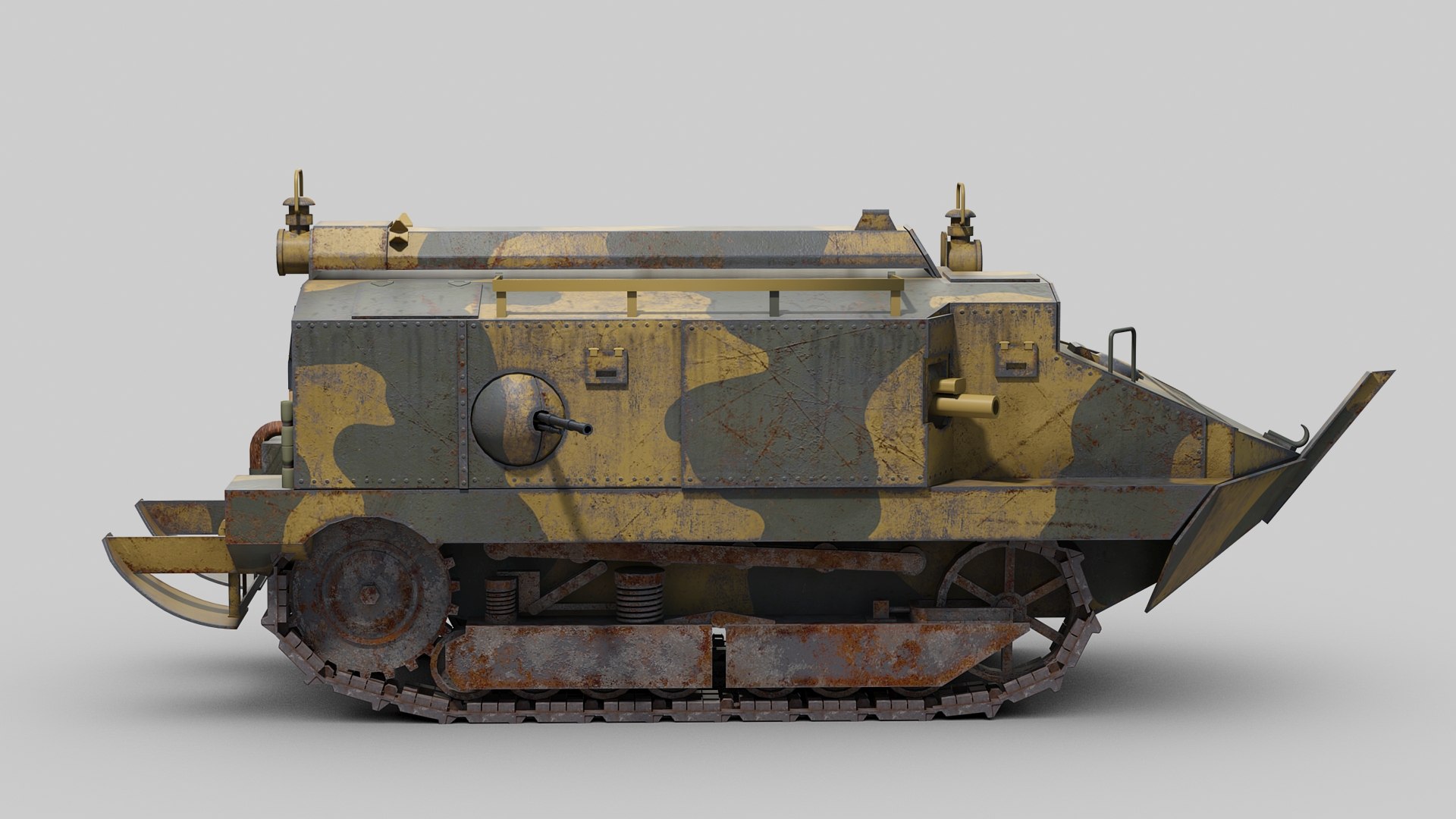 3D Model Ww1 Tank Schneider Ca1 - TurboSquid 1647643
