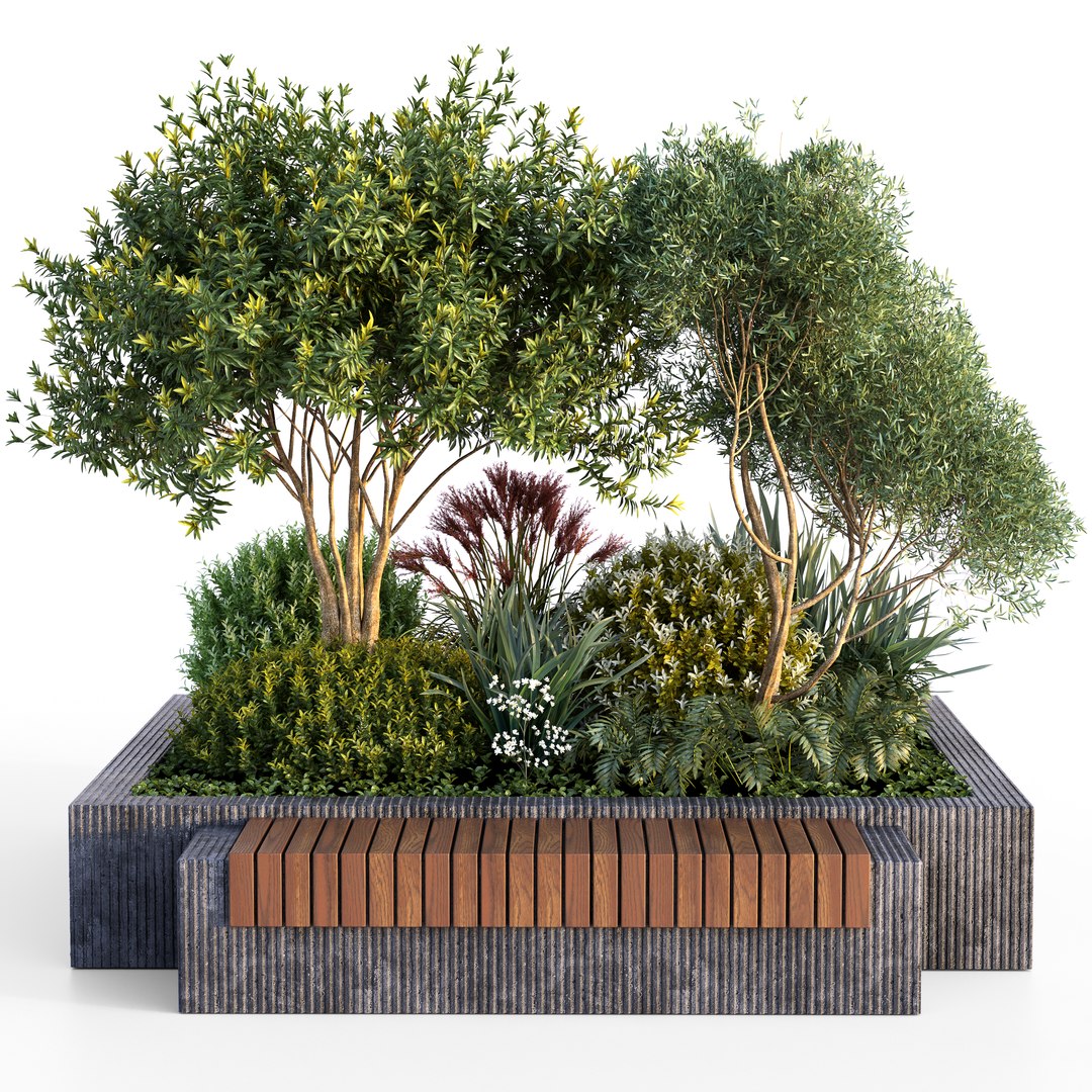 Group Plants With Resting Area Model - TurboSquid 2019881