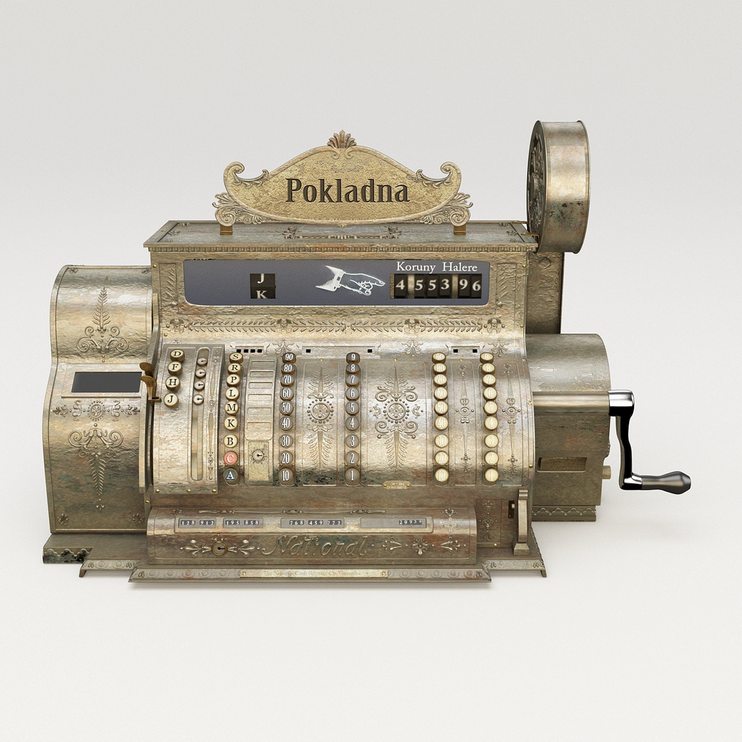 3d Old Cash Register 2 Model