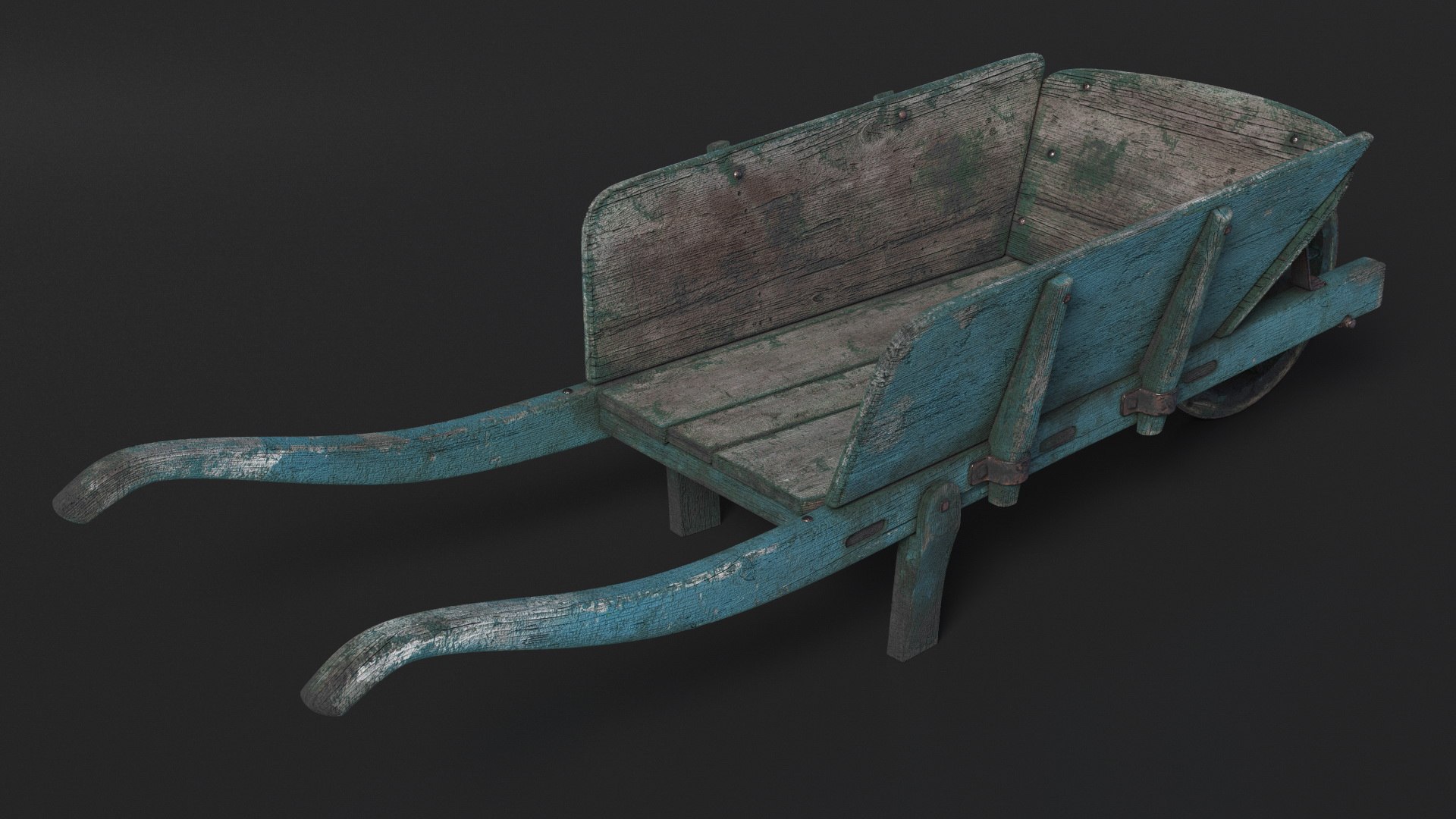 Vintage Wheelbarrow Blue 3D Model - TurboSquid 2290729