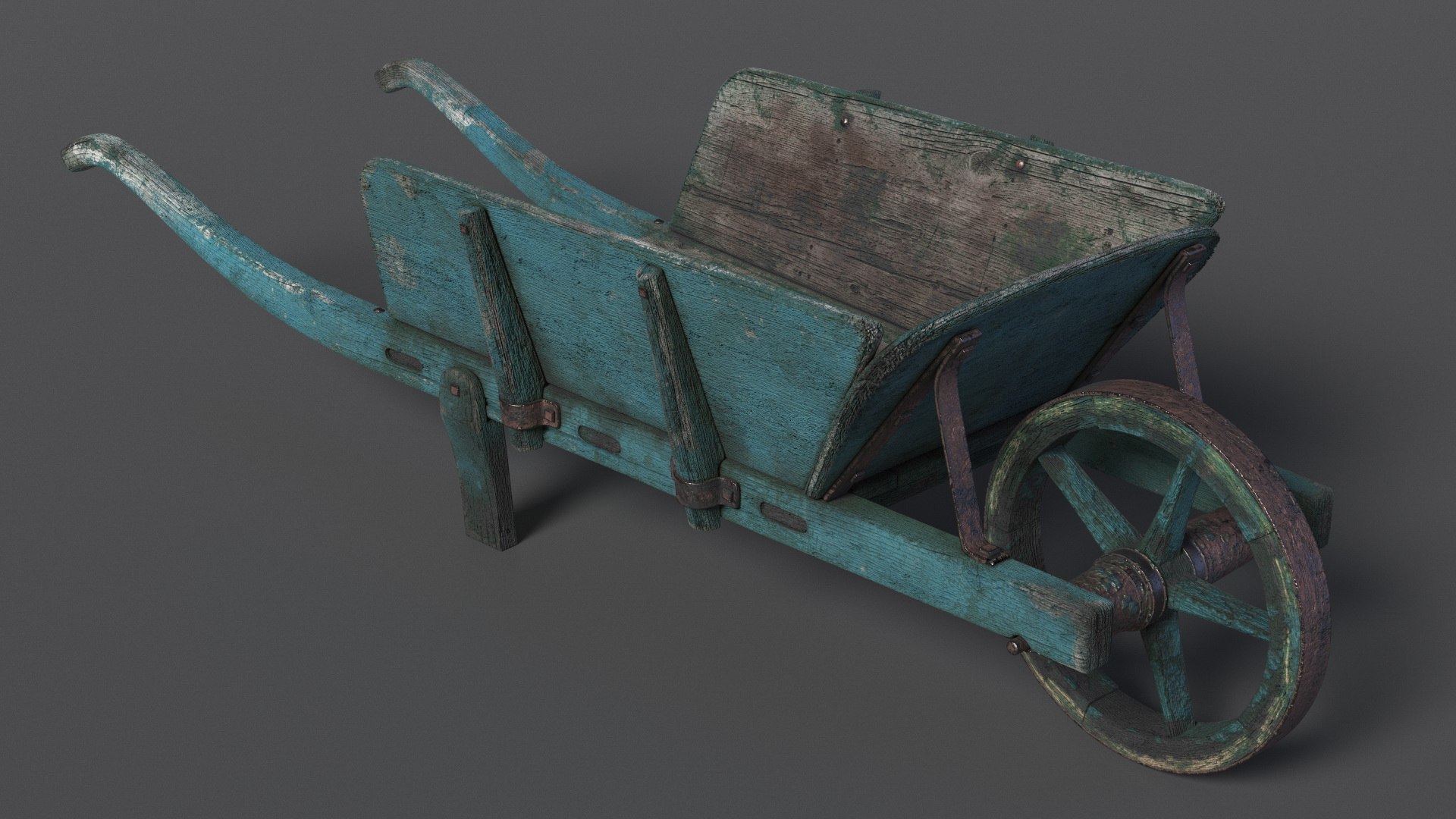 Vintage Wheelbarrow Blue 3D Model - TurboSquid 2290729