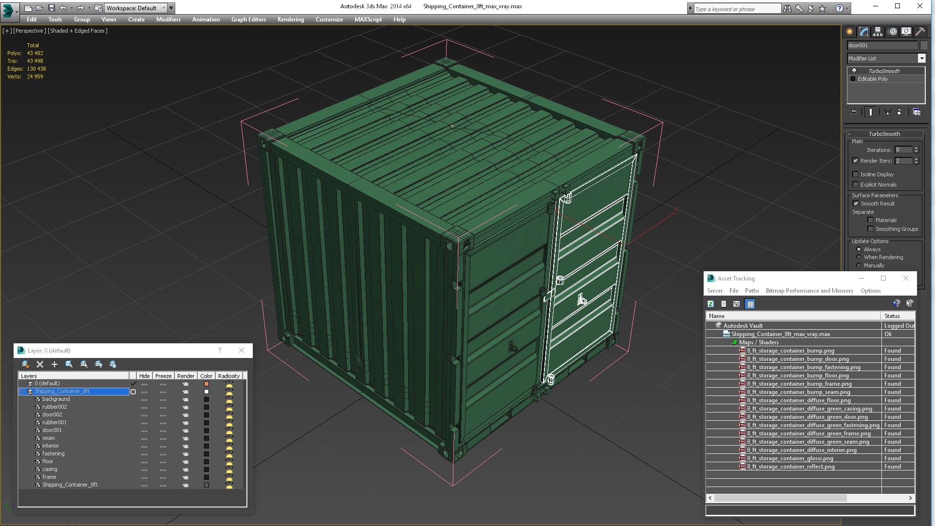3D Shipping Container 8ft model - TurboSquid 2146919