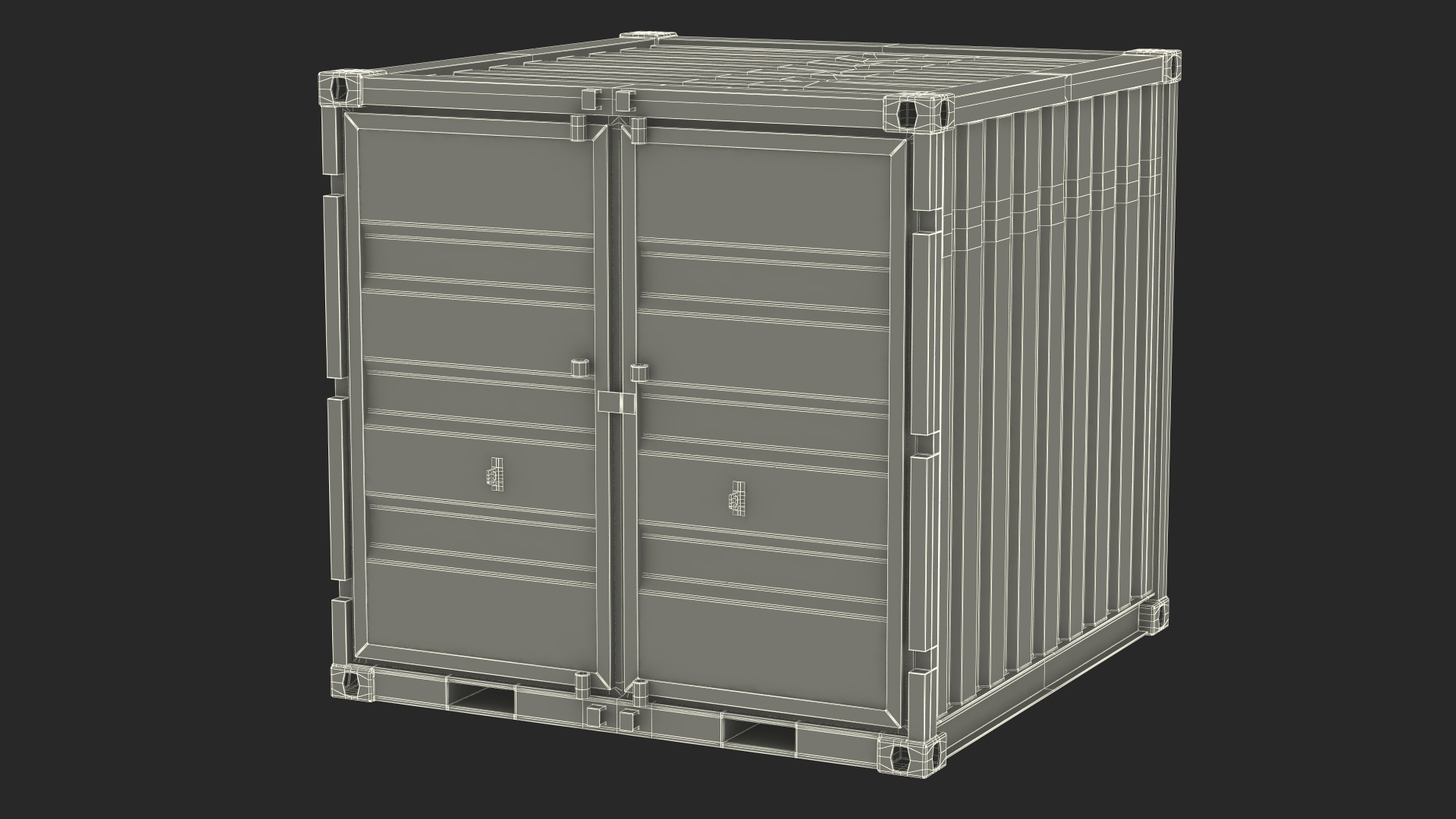 3D Shipping Container 8ft Model - TurboSquid 2146919