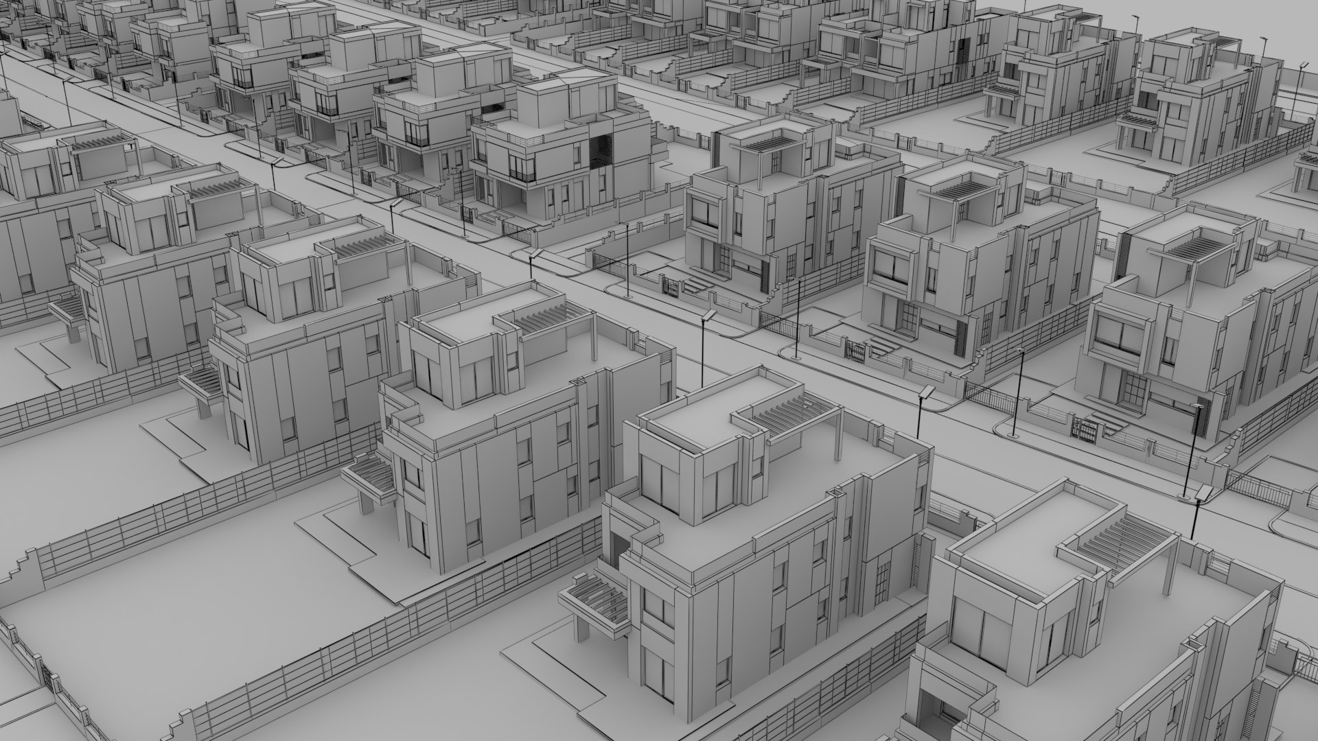 3D Neighborhood - TurboSquid 1994245