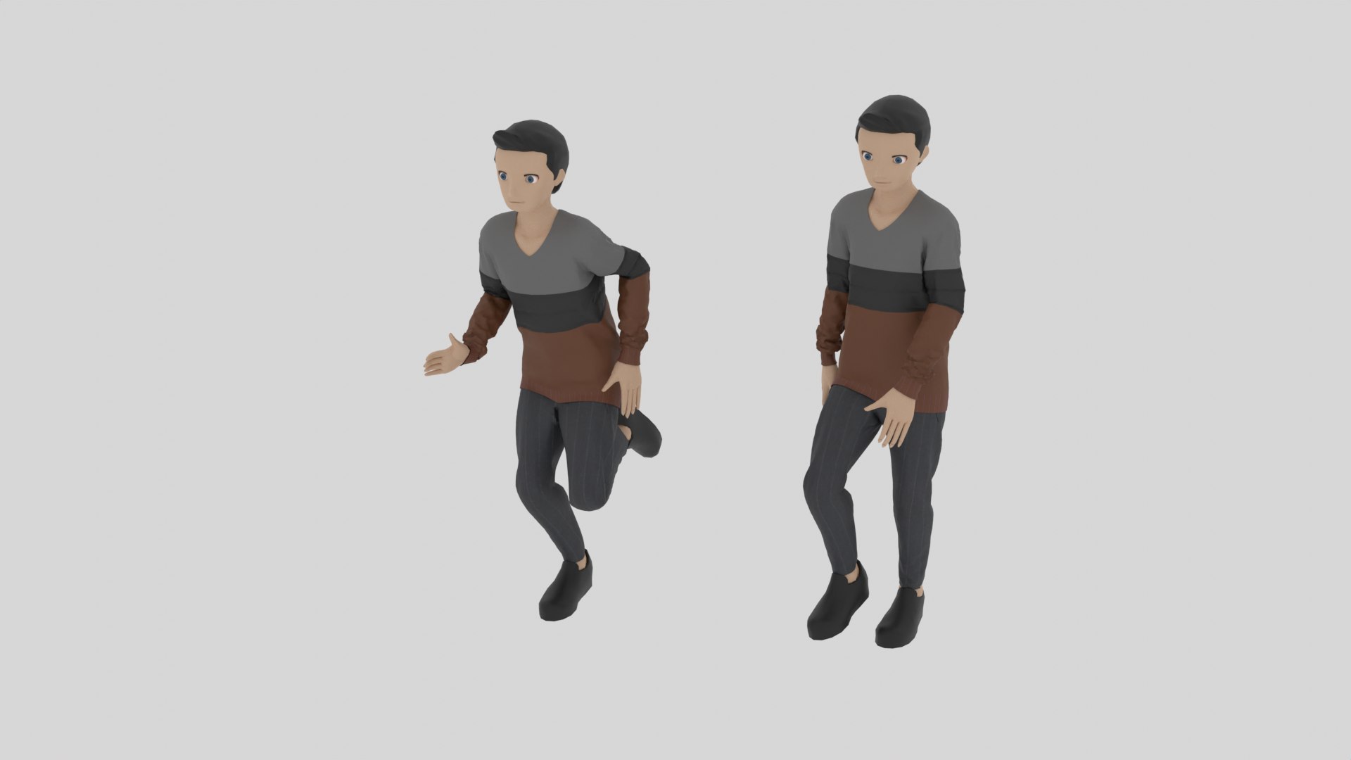 Cartoon Character Walking And Running Animation 3D Model - TurboSquid ...