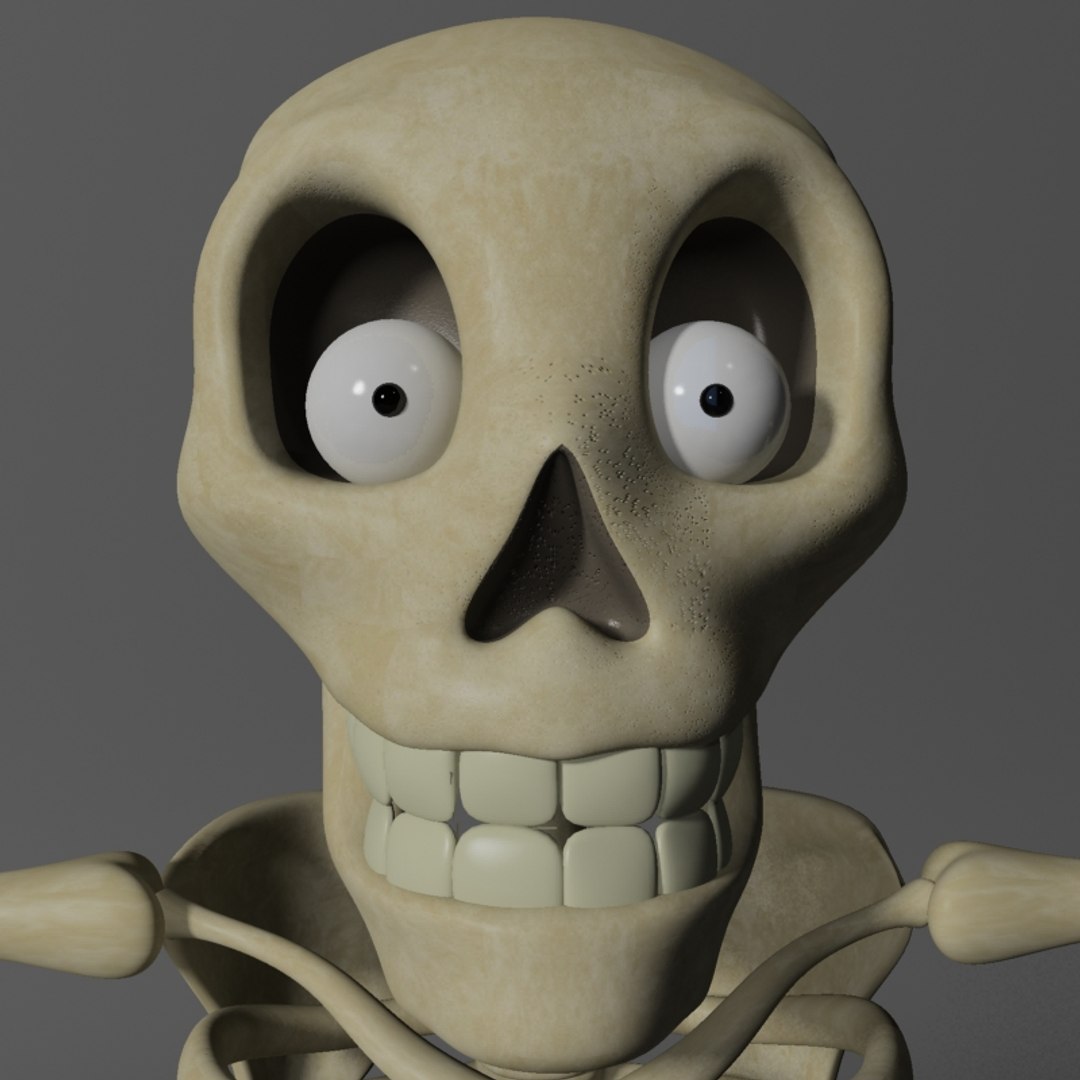 3d 3ds Cartoon Skeleton Rigged