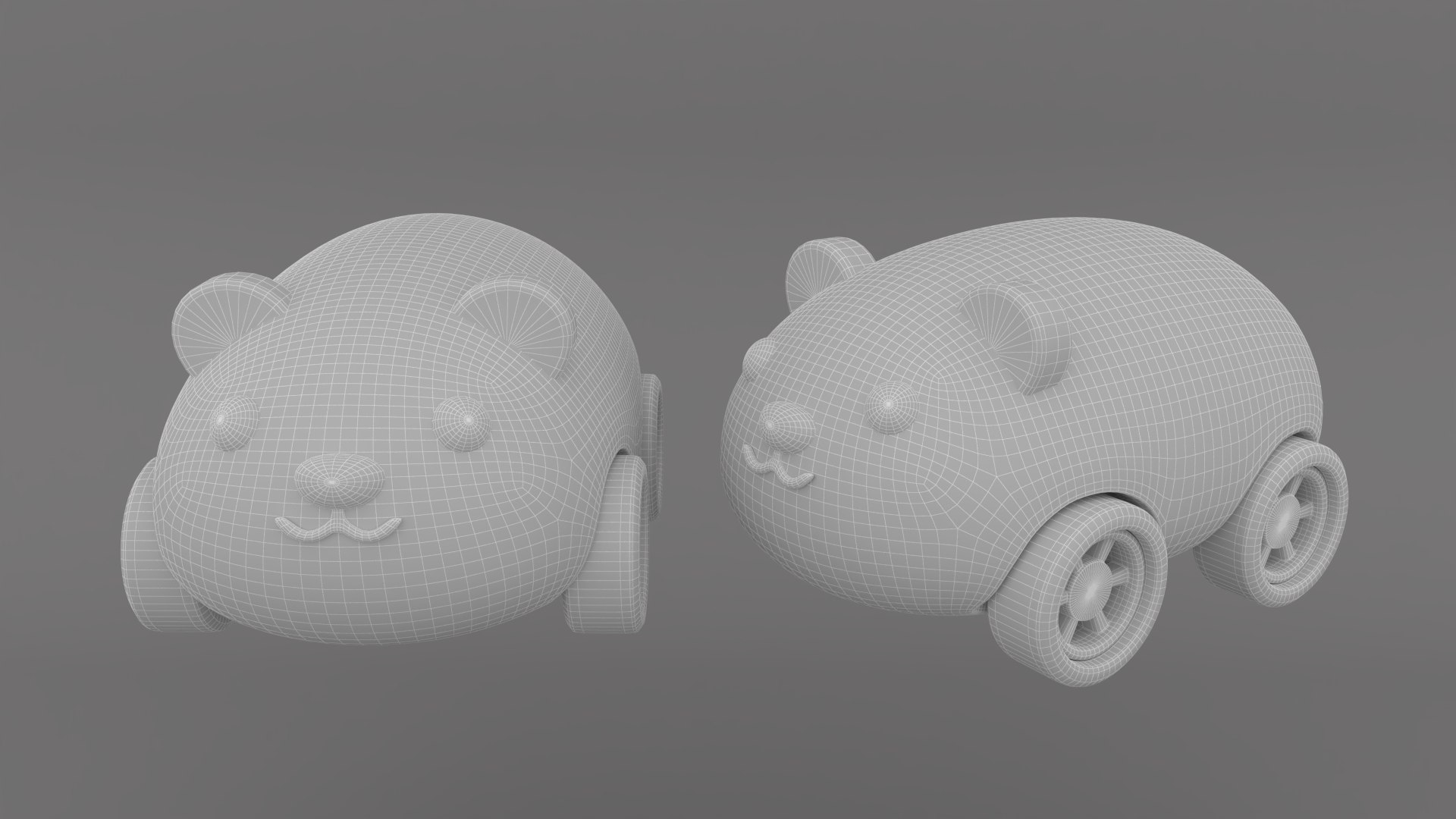 Cartoon Animal Car Cute Pack 01 Model - TurboSquid 2239059