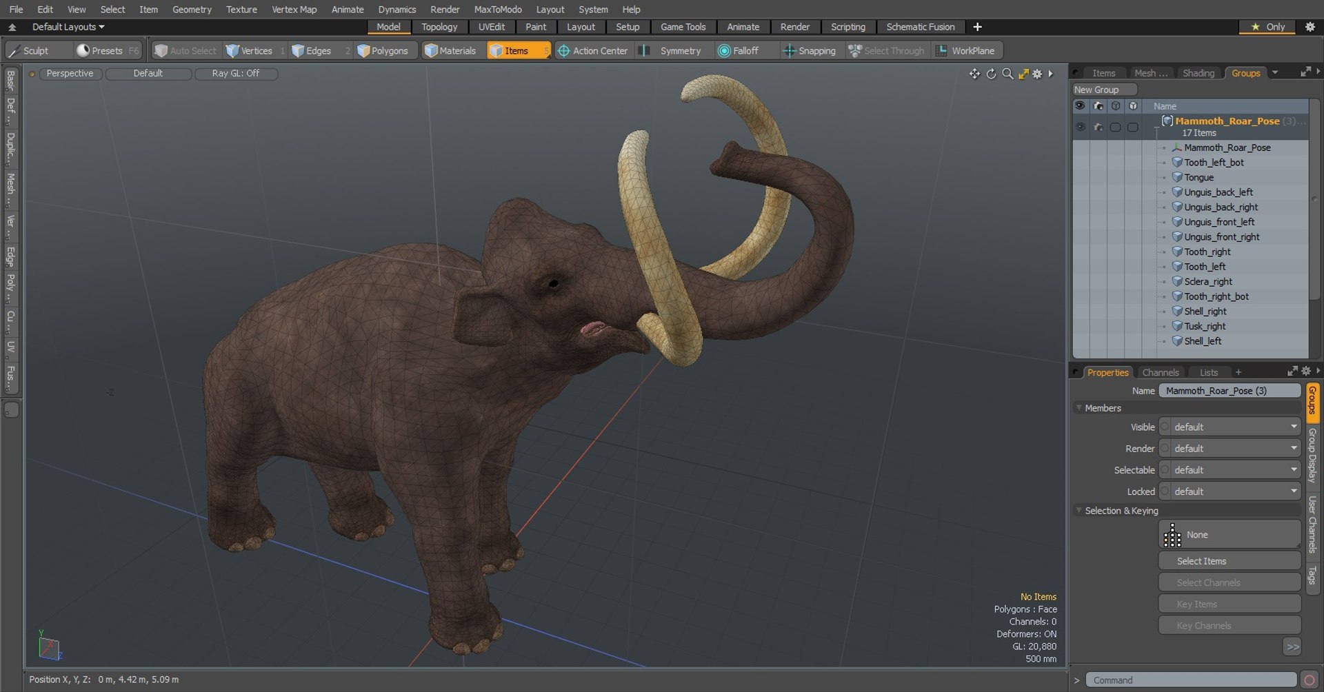 3D model Mammoth Roar Pose - TurboSquid 1803329