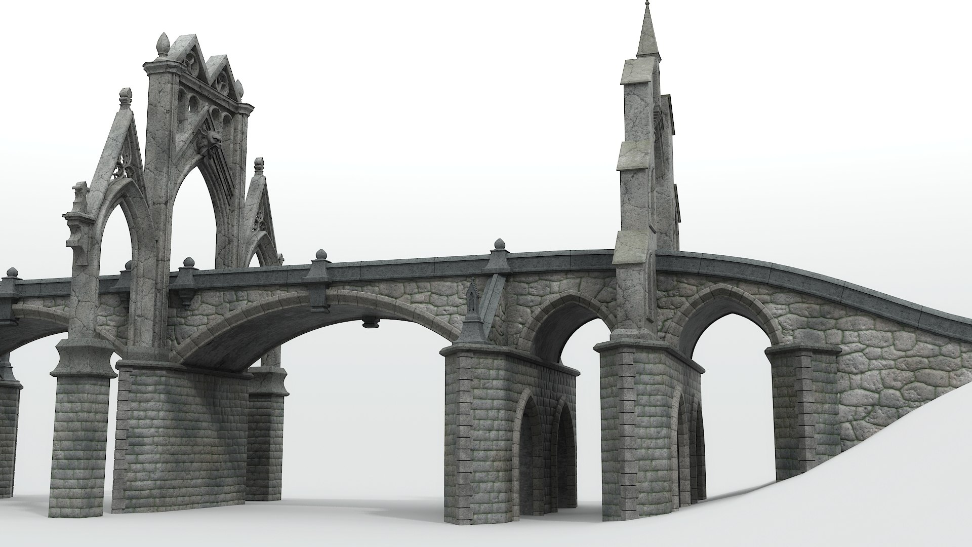 3D Gothic Bridge 02 - TurboSquid 1721902