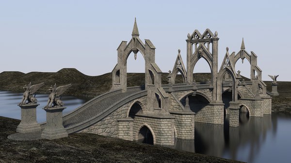 3D Gothic Bridge 02 - TurboSquid 1721902