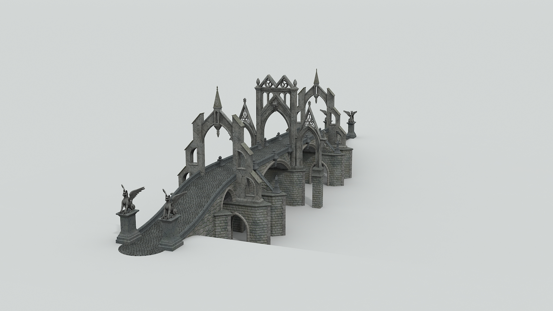 3D Gothic Bridge 02 - TurboSquid 1721902
