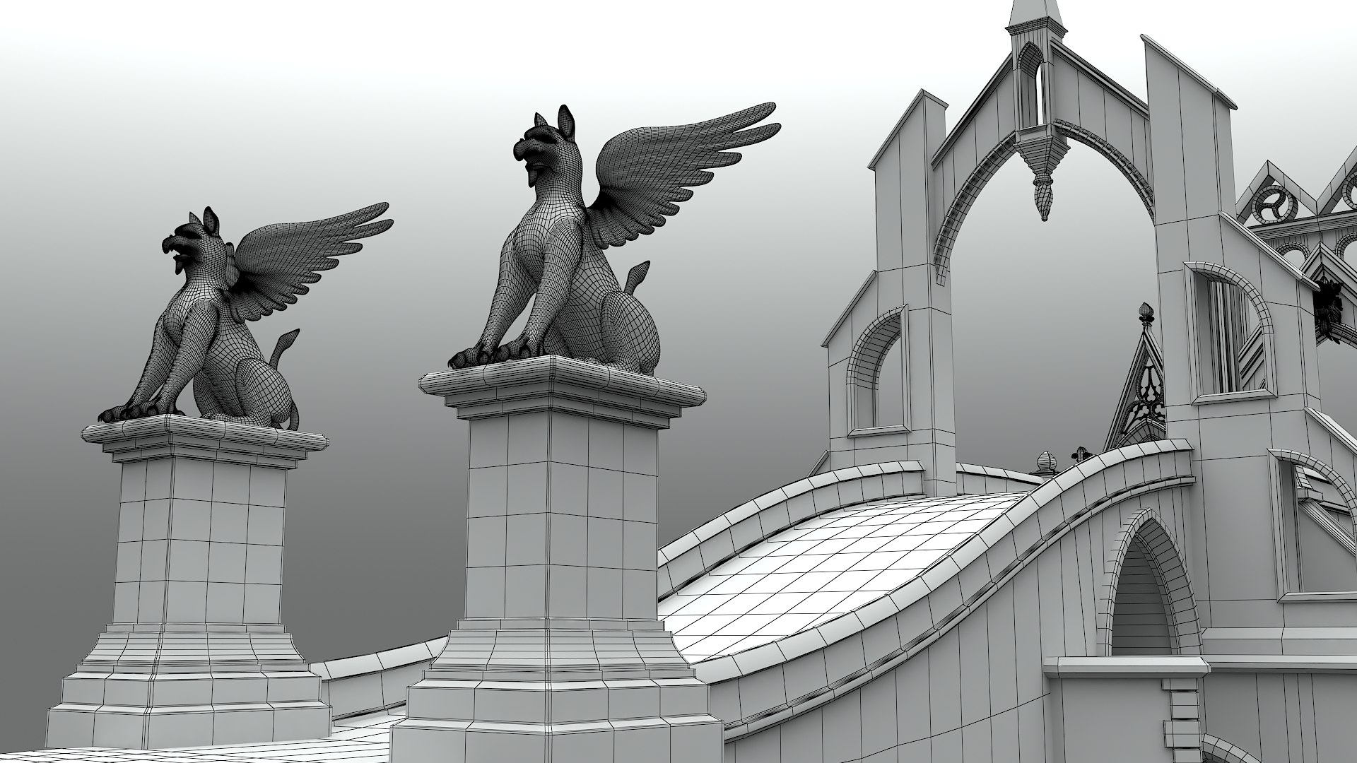 3D Gothic Bridge 02 - TurboSquid 1721902