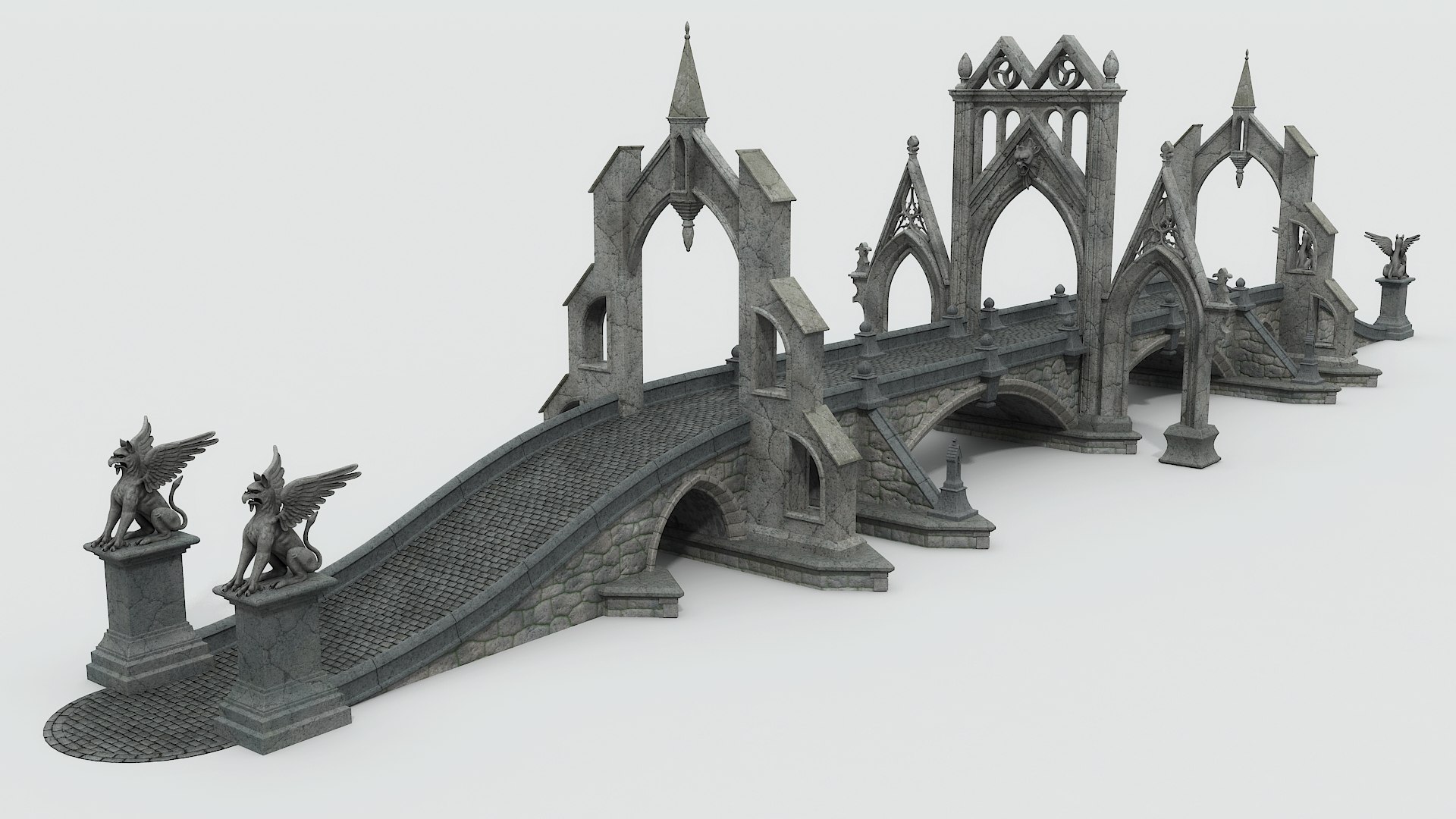 3D Gothic Bridge 02 - TurboSquid 1721902